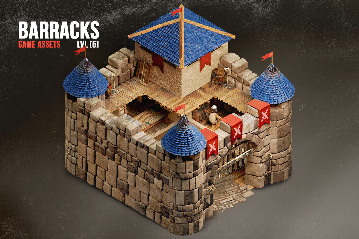 Sergey Fedotov - Game Assets \ Isometric strategy \ Barracks lvl 1-5