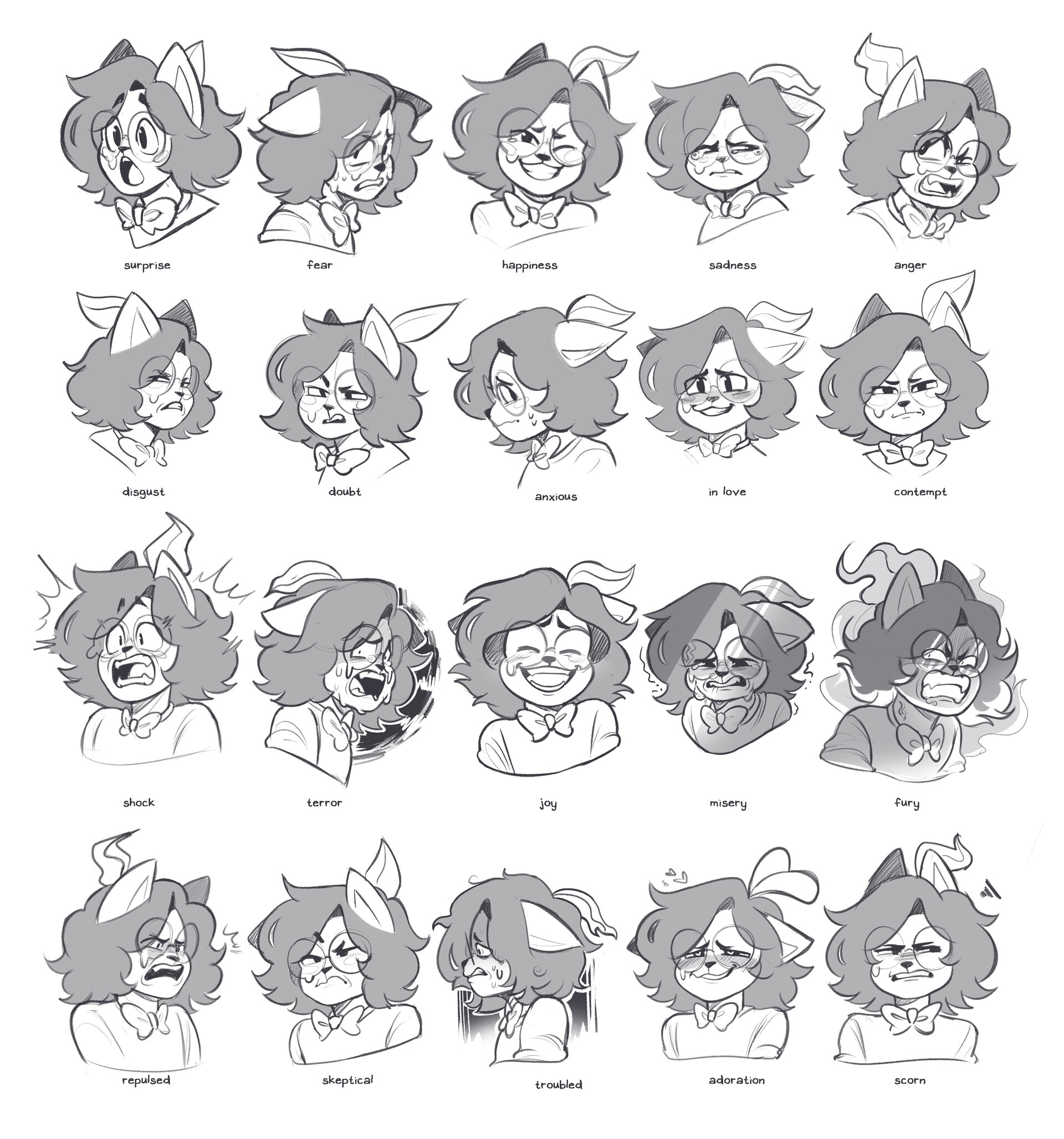 ArtStation - school // character expression sheet