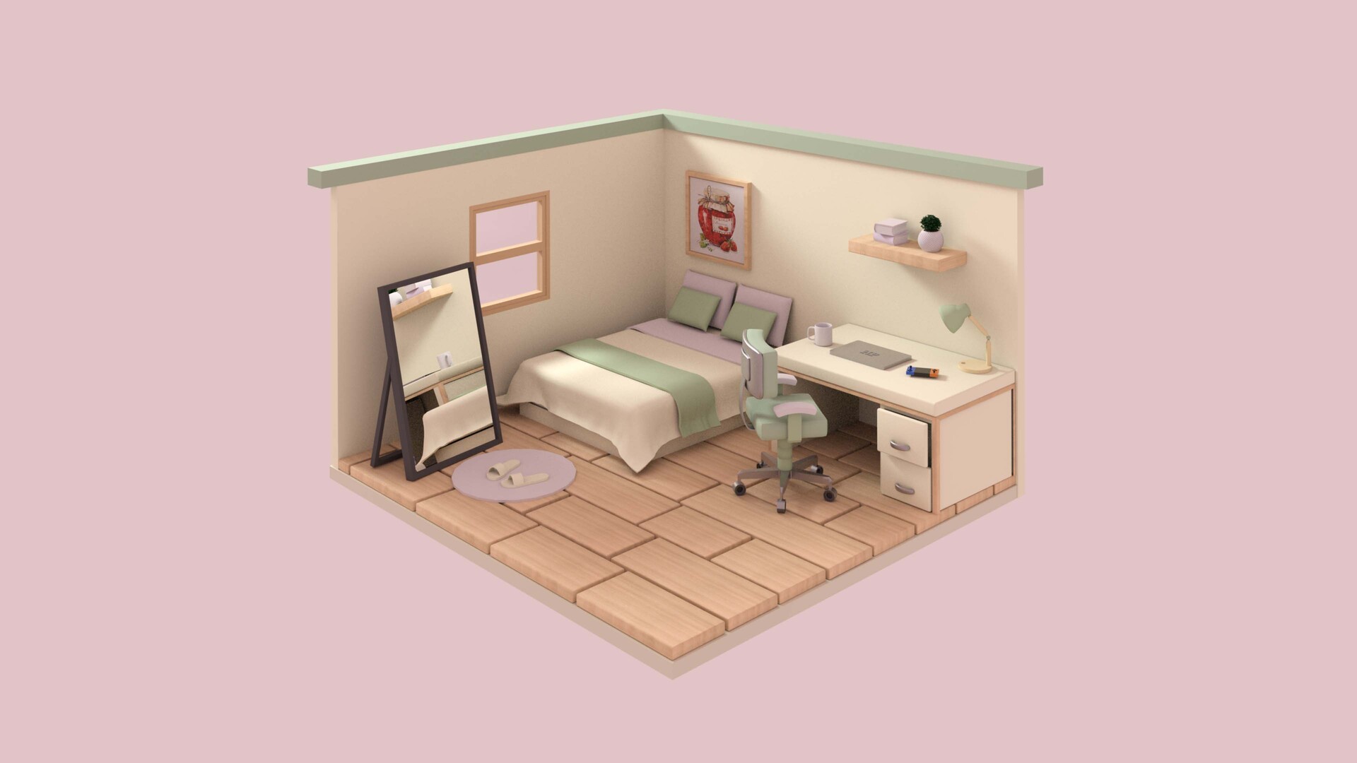 ArtStation - Pinky room 3D Modeling