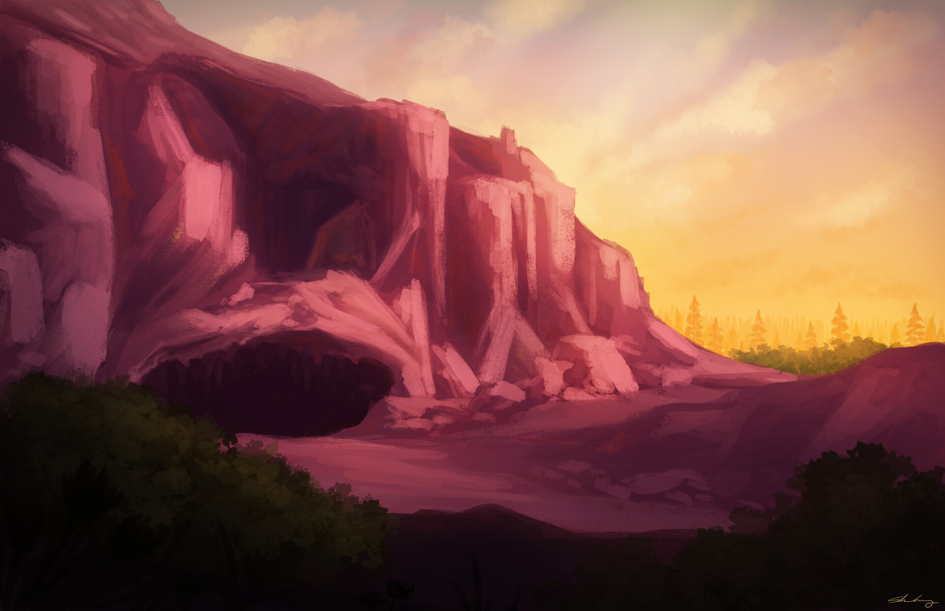 ArtStation - [2020-2021] Project: Time - Cave Entrance