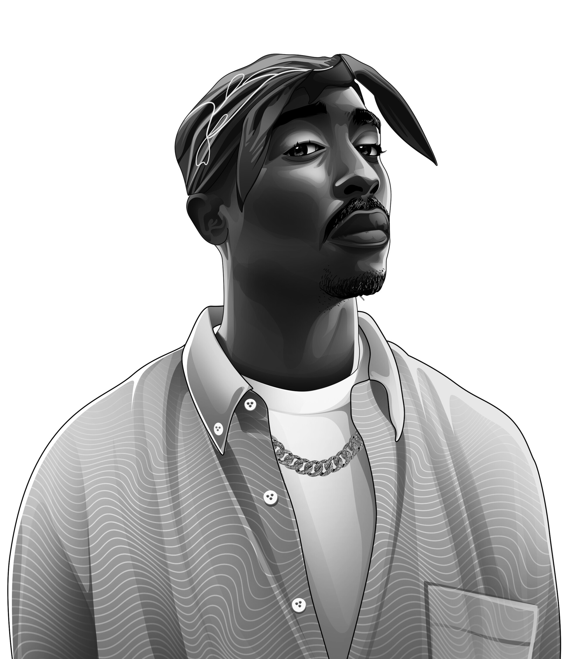 Tupac Bandana Drawing