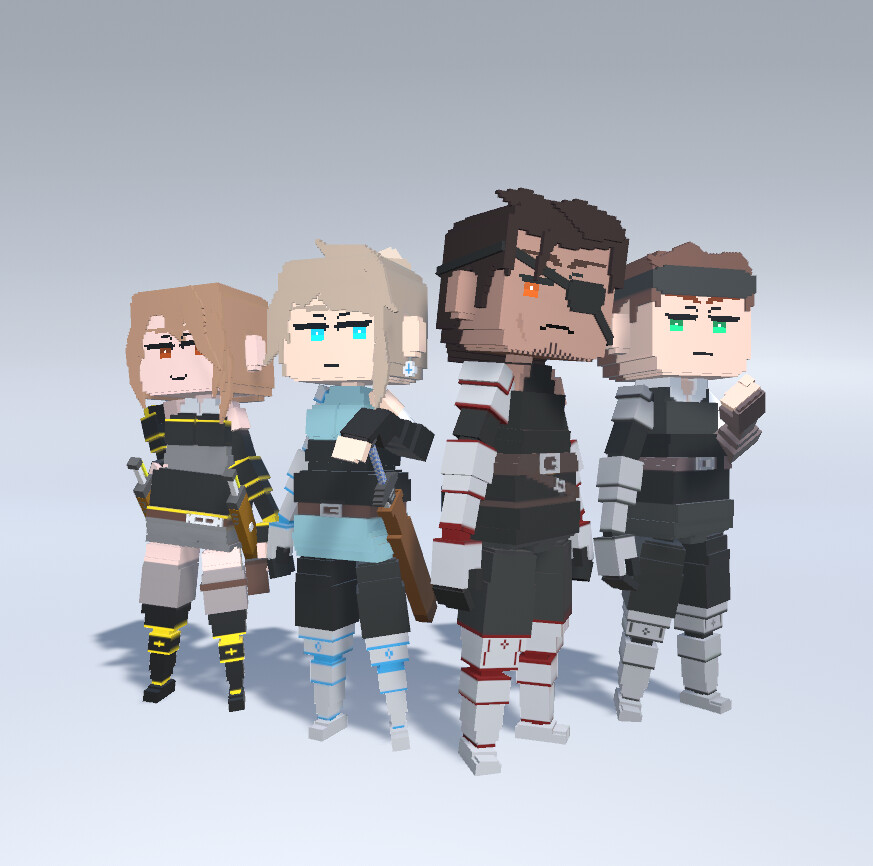 ArtStation - Voxel Characters - Four Adventurer