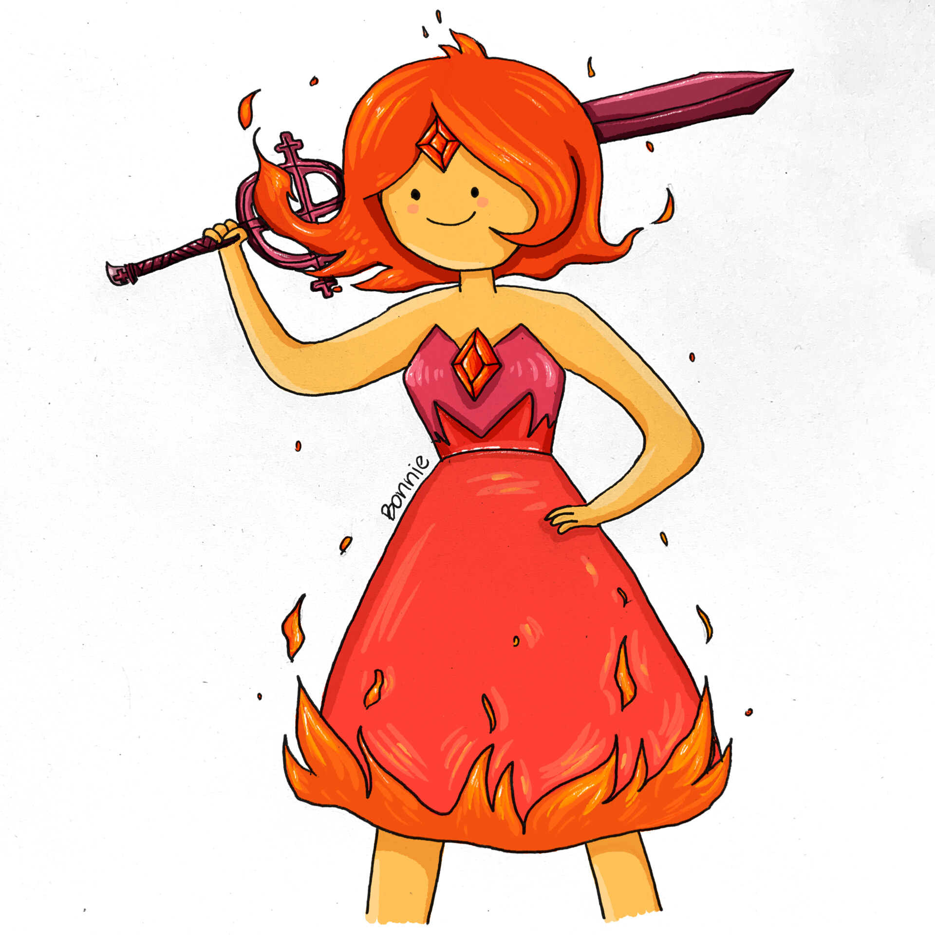 how to draw flame princess