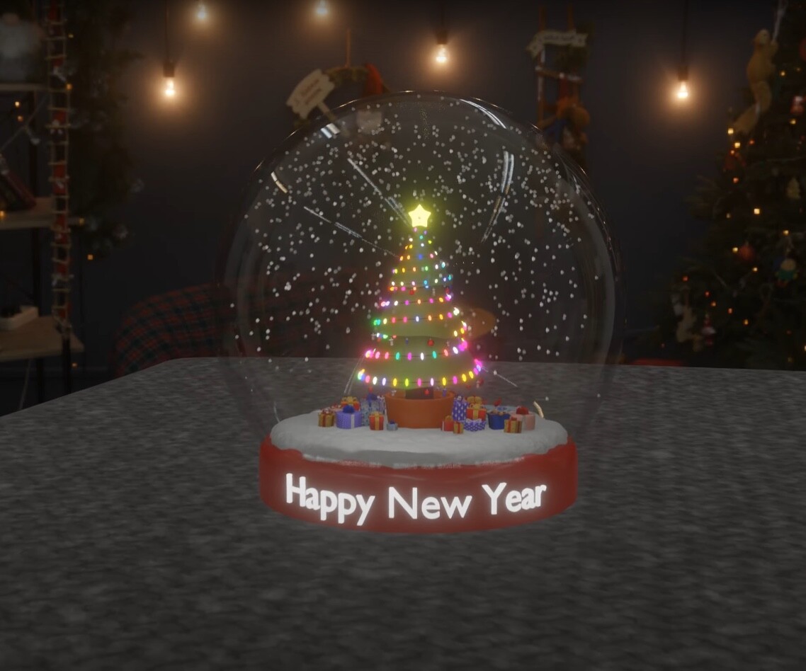 ArtStation - glass ball with snow