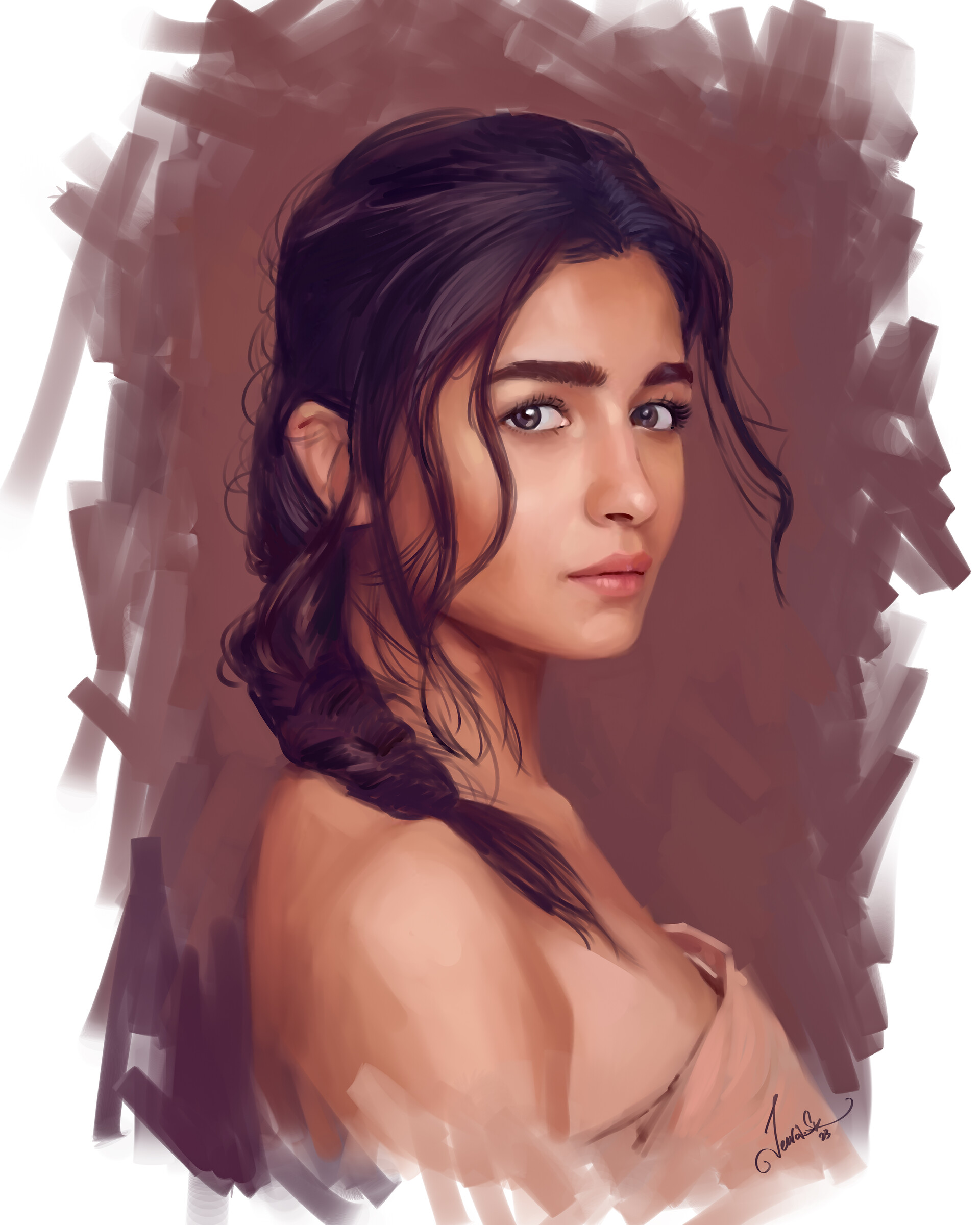 ArtStation - Actress Alia Bhatt Painting 2023 #AliaBhatt