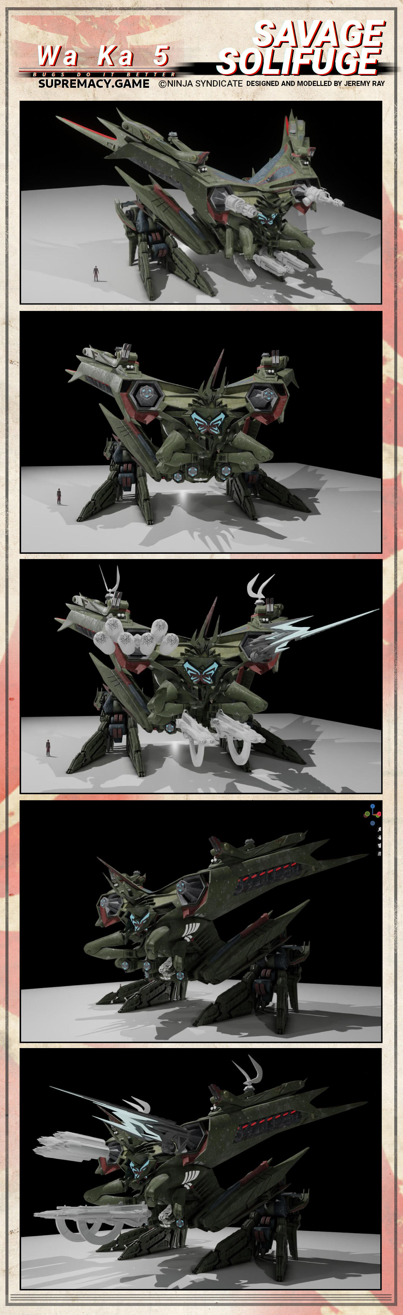 ArtStation - Wa Ka 5 Savage Solifuge mech for Supremacy