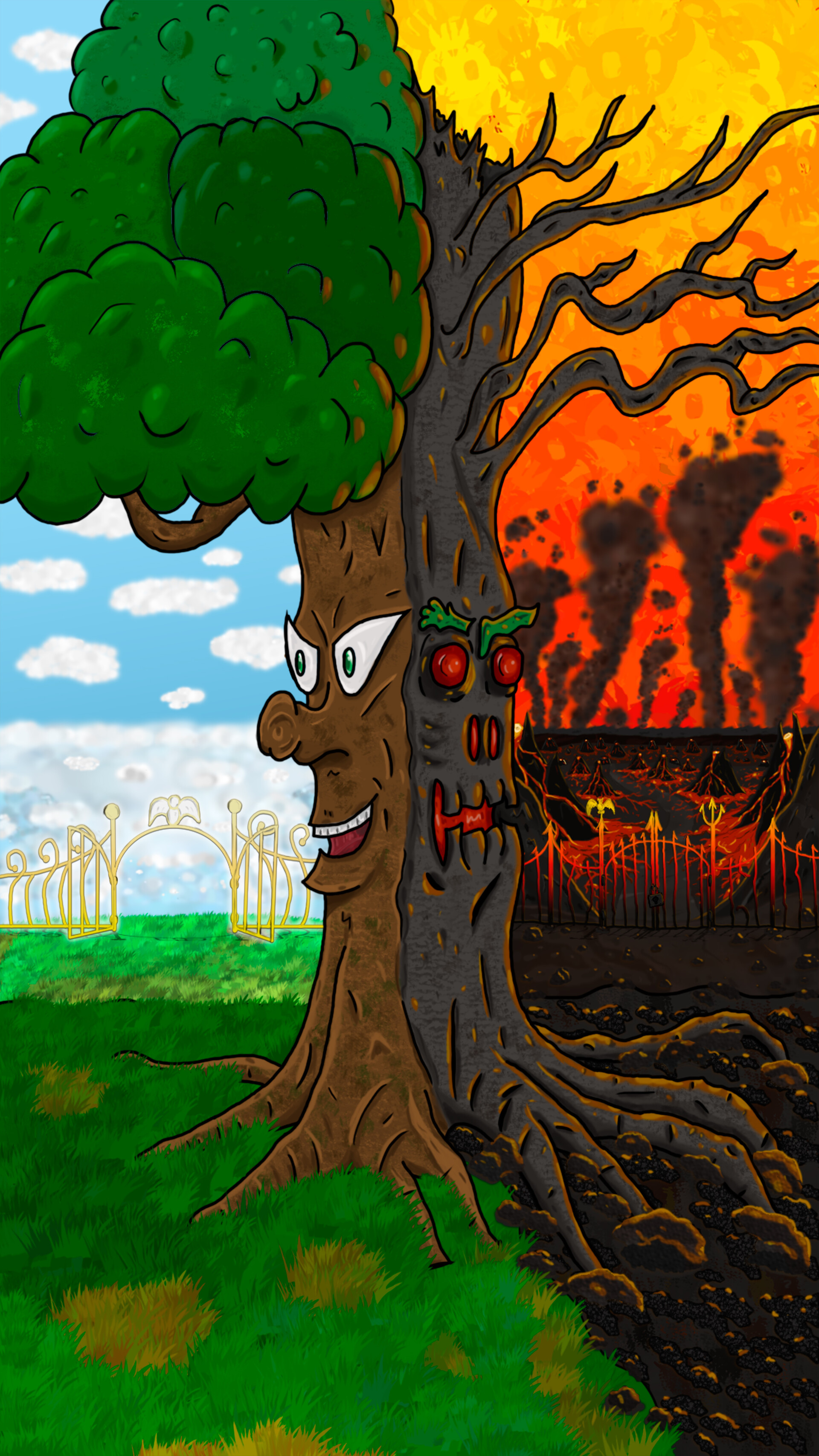 ArtStation - Two-faced tree