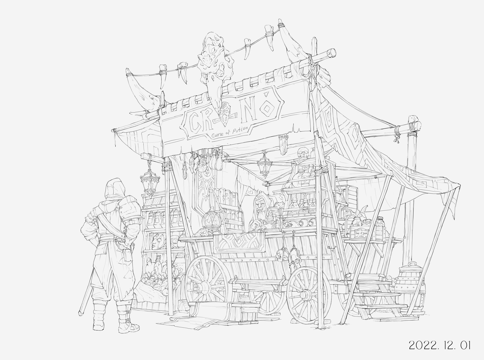 ArtStation - 'ork magic item shop 'design sketch