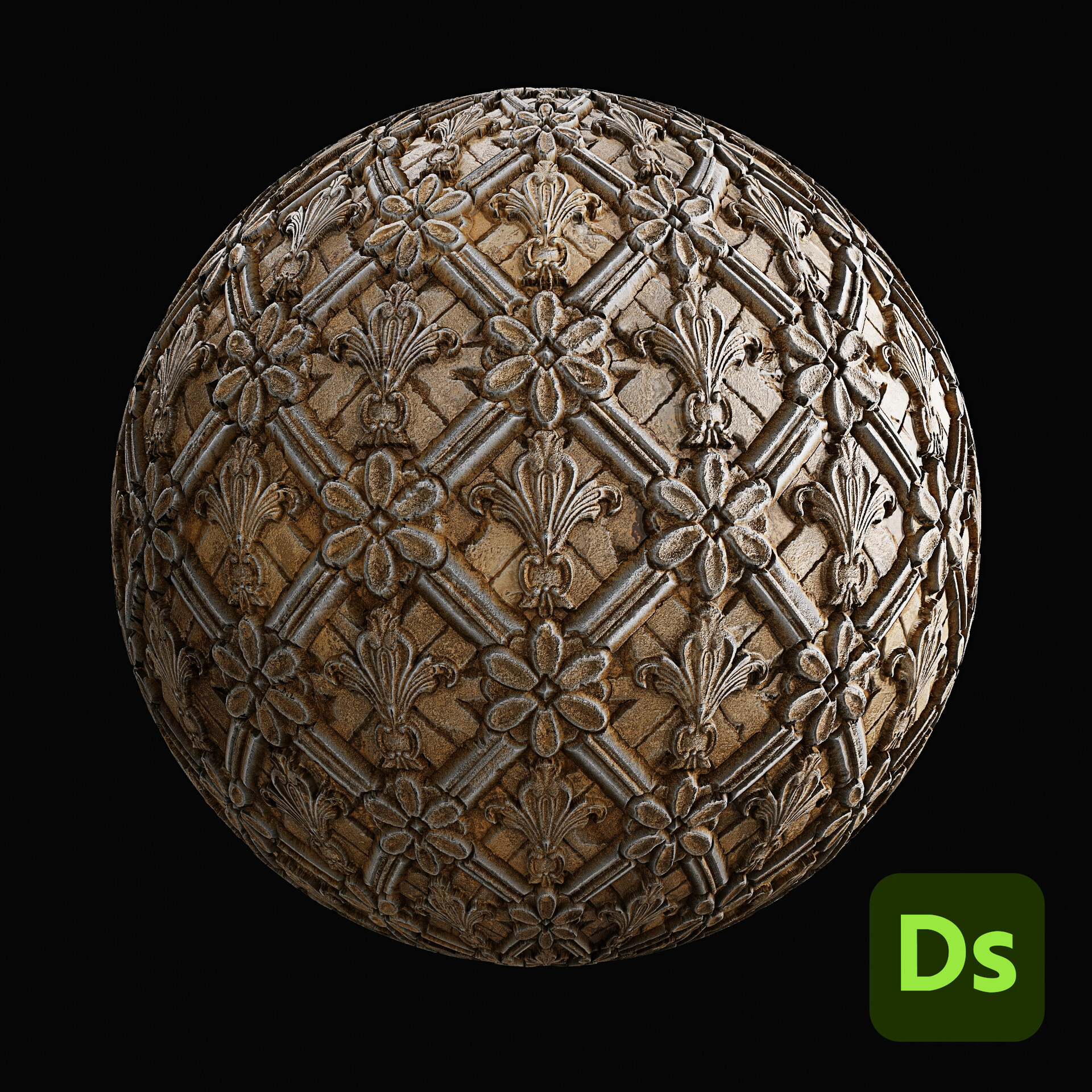 ArtStation - Stone wall carving material