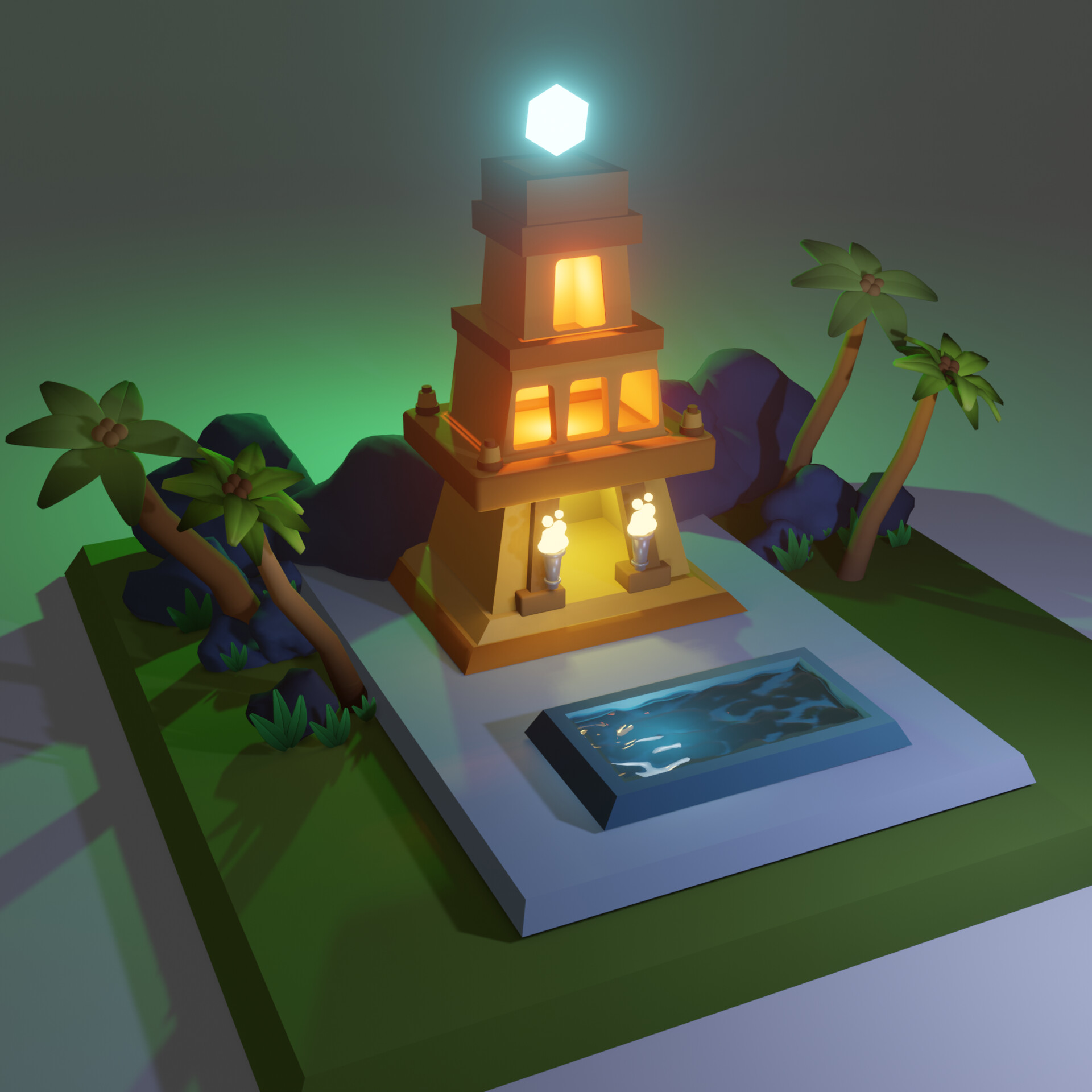 ArtStation - Ancient Temple - 3D Model (Tutorial Work)