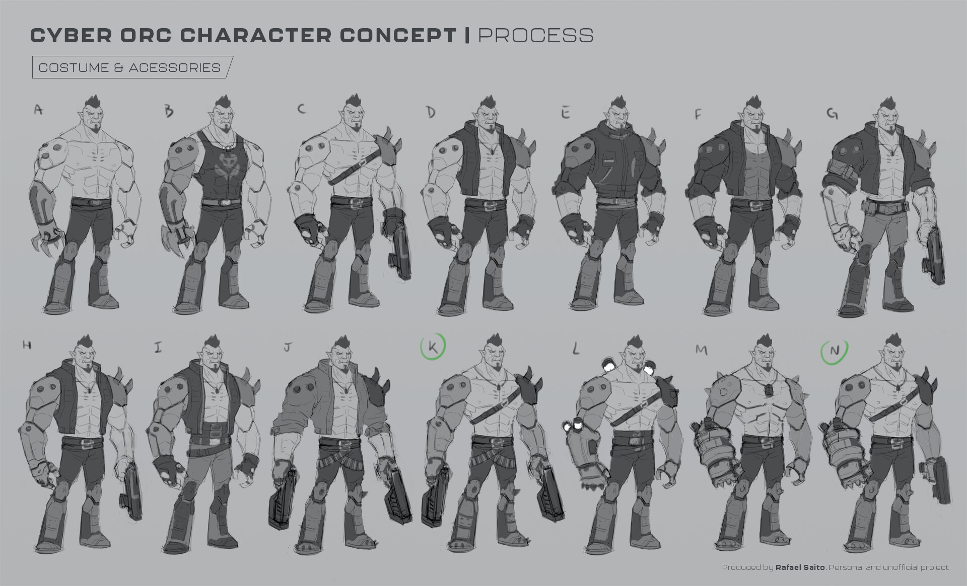 Rafael Saito - Cyber Orc - character concept