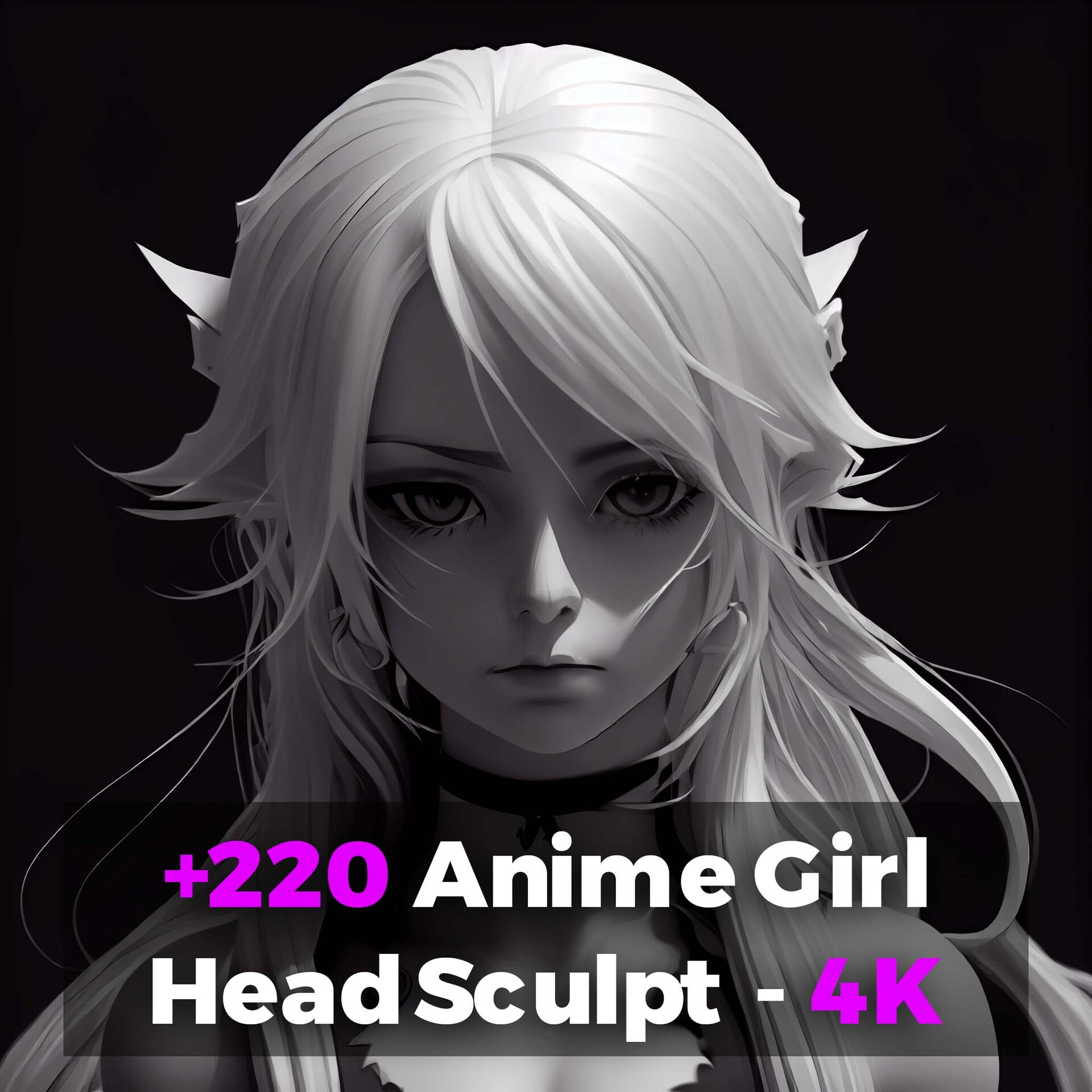 ArtStation - +220 Anime Girl Head Sculpt (4k)
