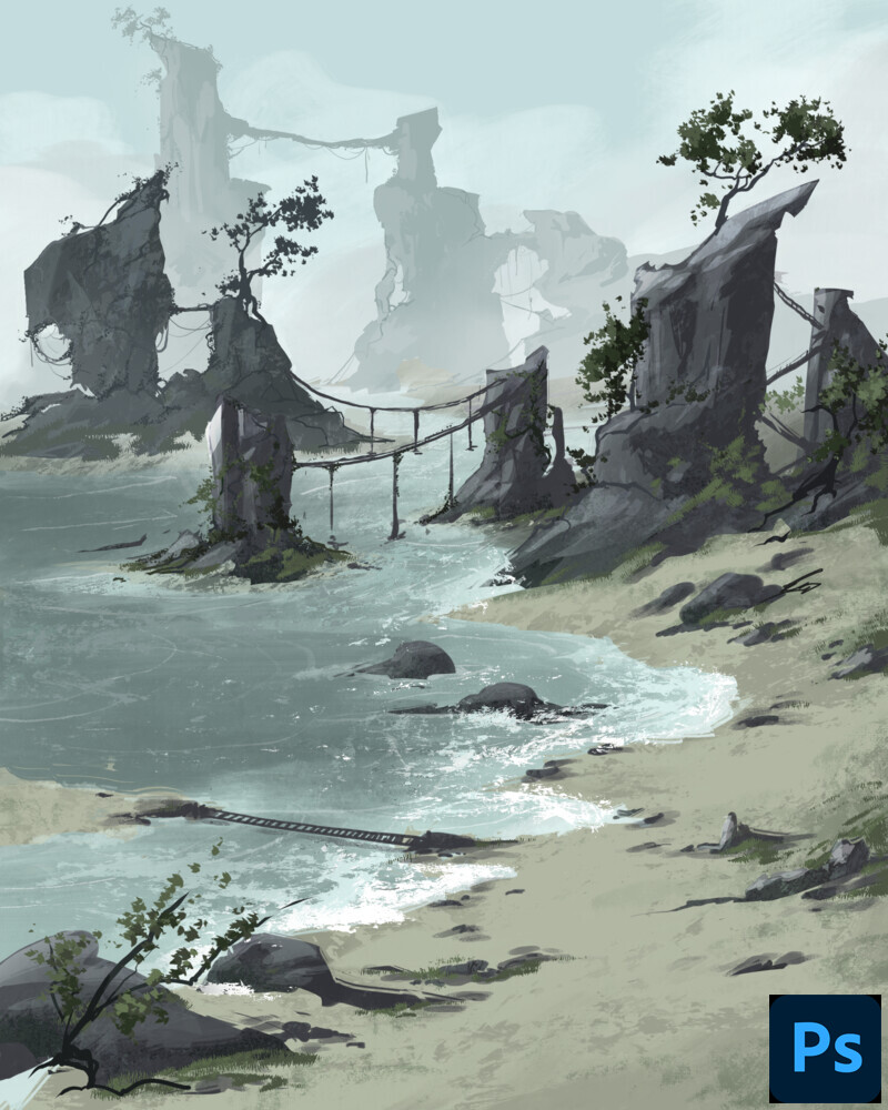 ArtStation - Deserted Isle Beach - Weather Progression