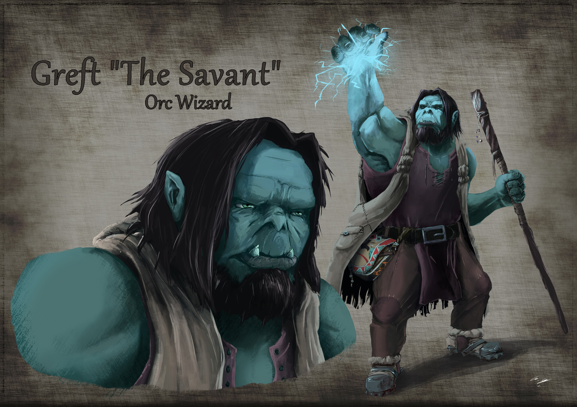 ArtStation - Greft, The Savant (Orc Wizard)
