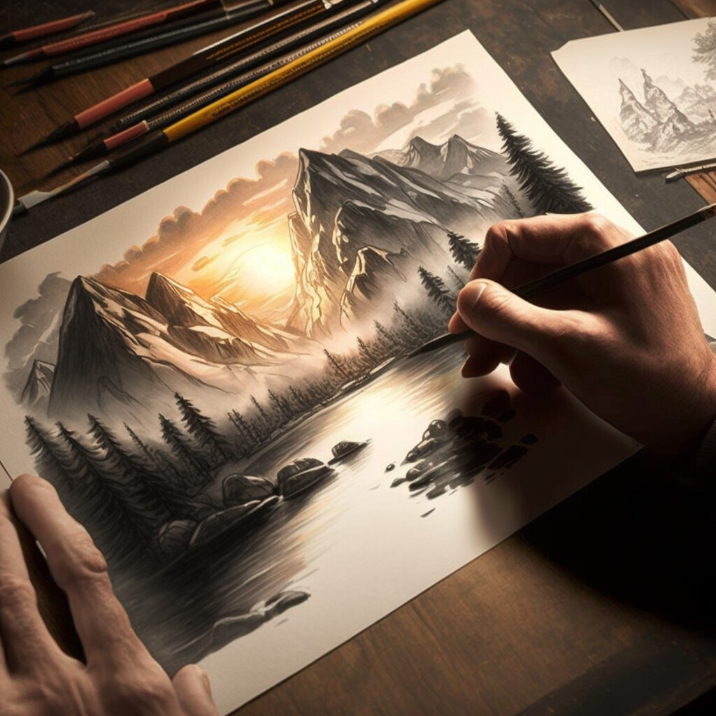 ArtStation - The Majesty of Nature: A Scenic Landscape Painting