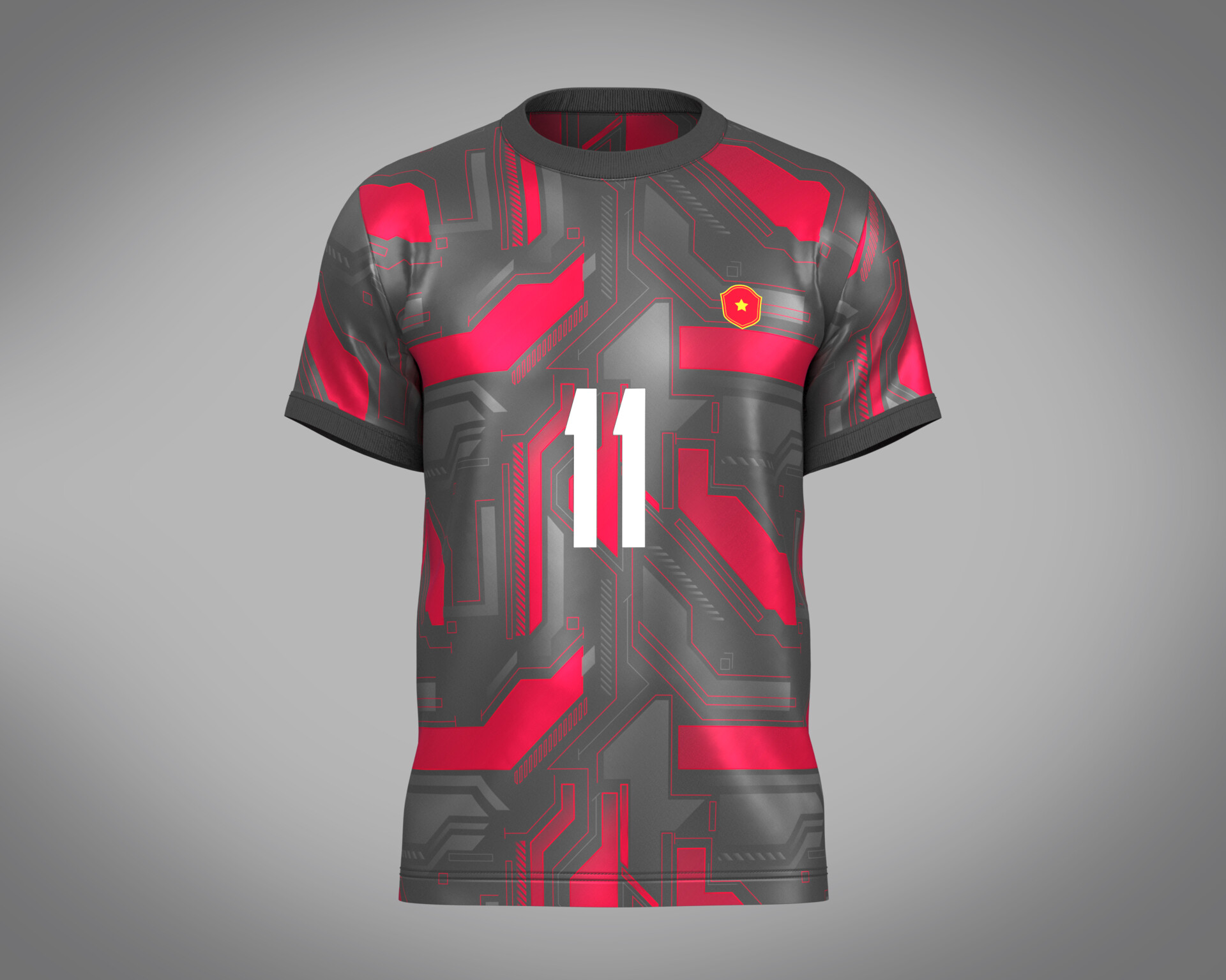 ArtStation - Soccer Football Rust Red with Ash color Jersey Player-11
