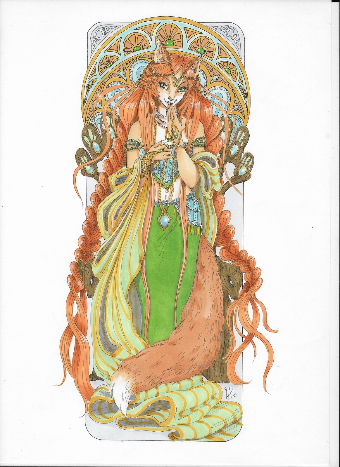 lucie mouniapin - Femme animal style Alphonse Mucha