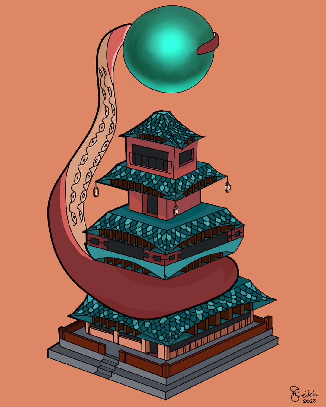 ArtStation - The Octo jade palace