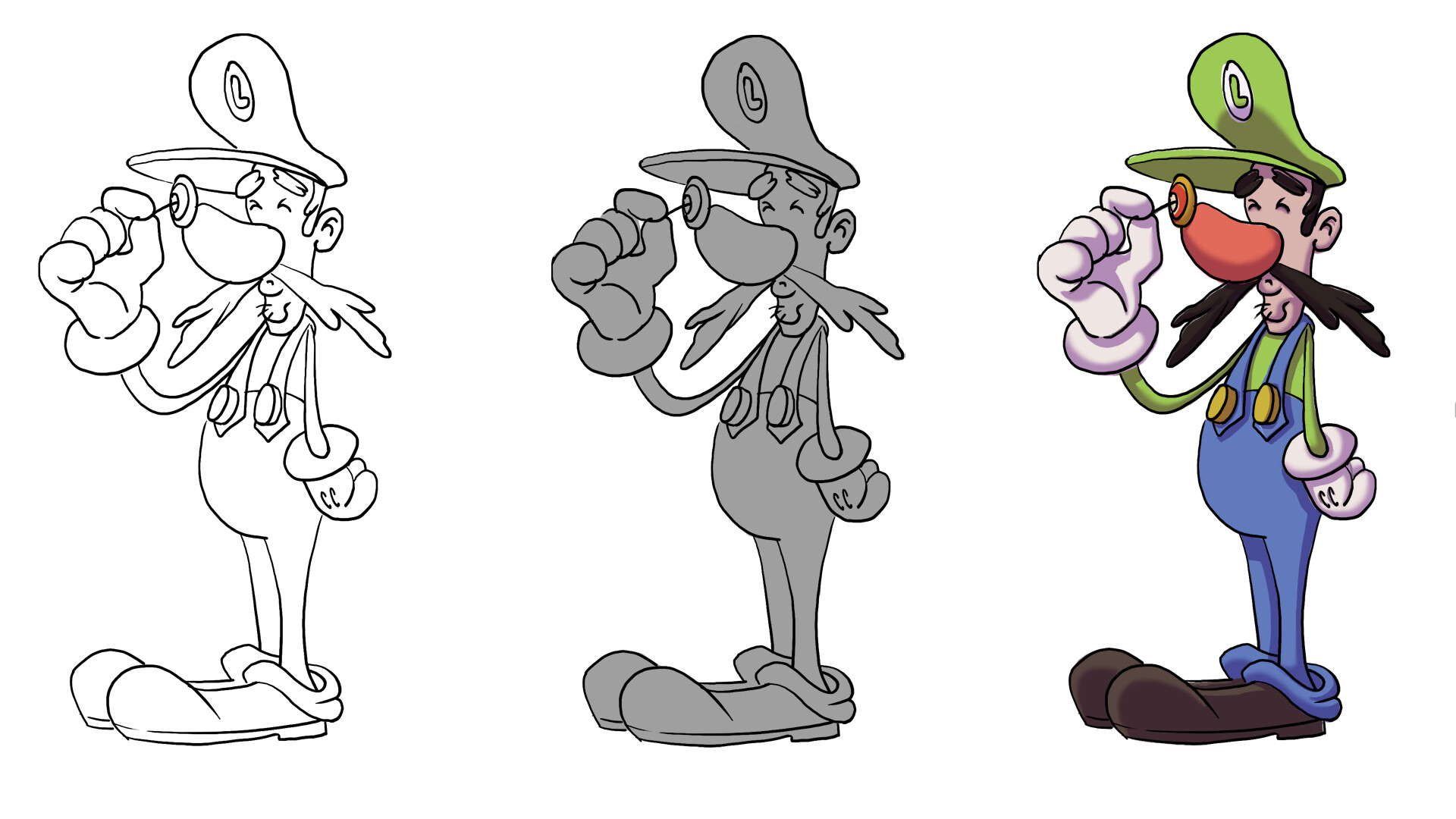 Gangster Mario And Luigi Drawings