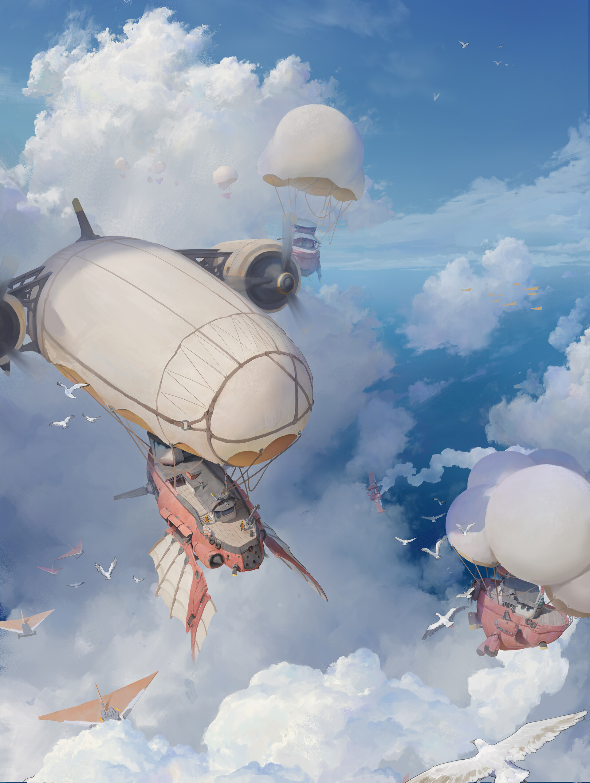 Sky Ships by Eart CG : r/ImaginarySteampunk