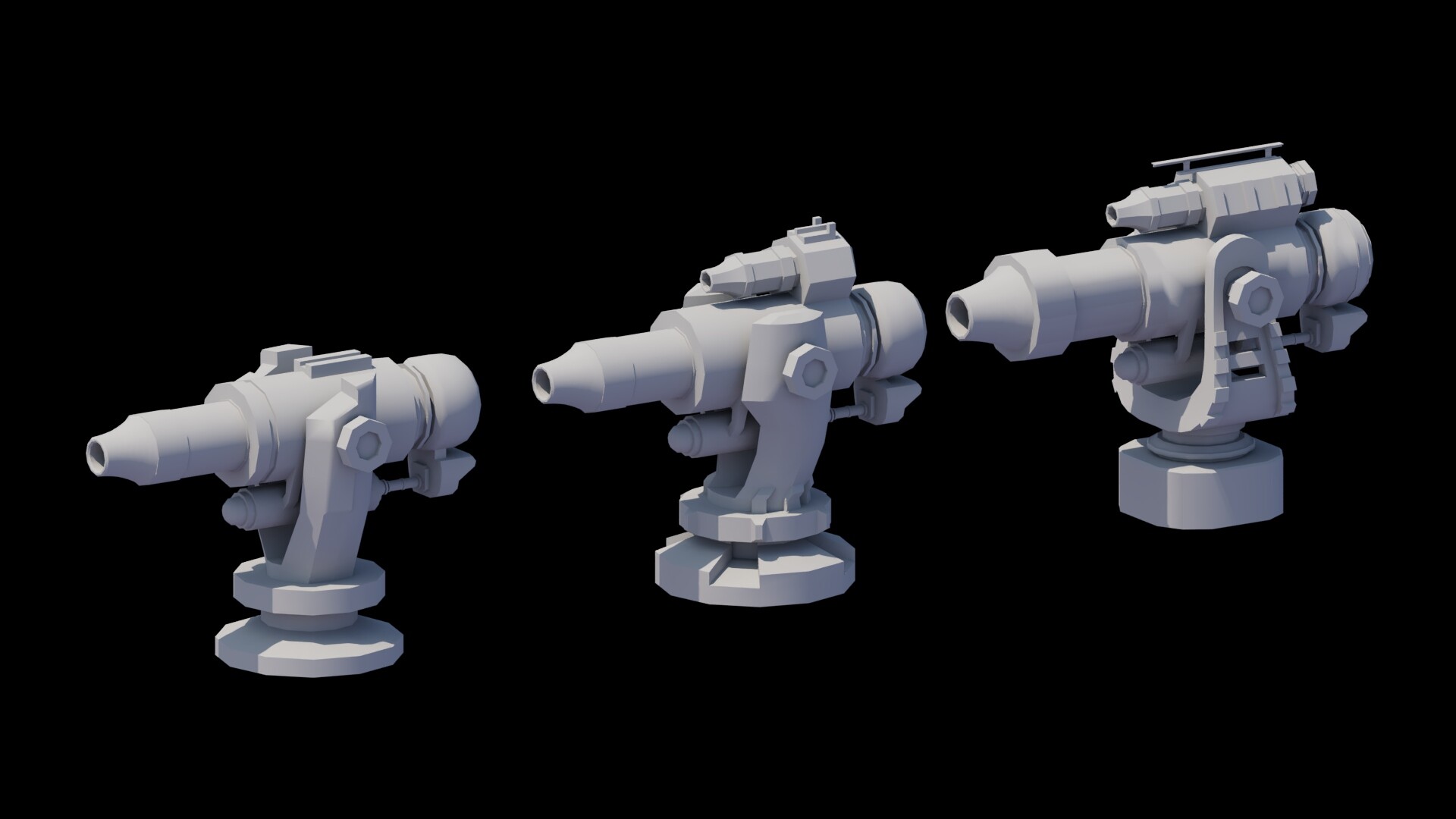 ArtStation - Low poly harpoon turret designs
