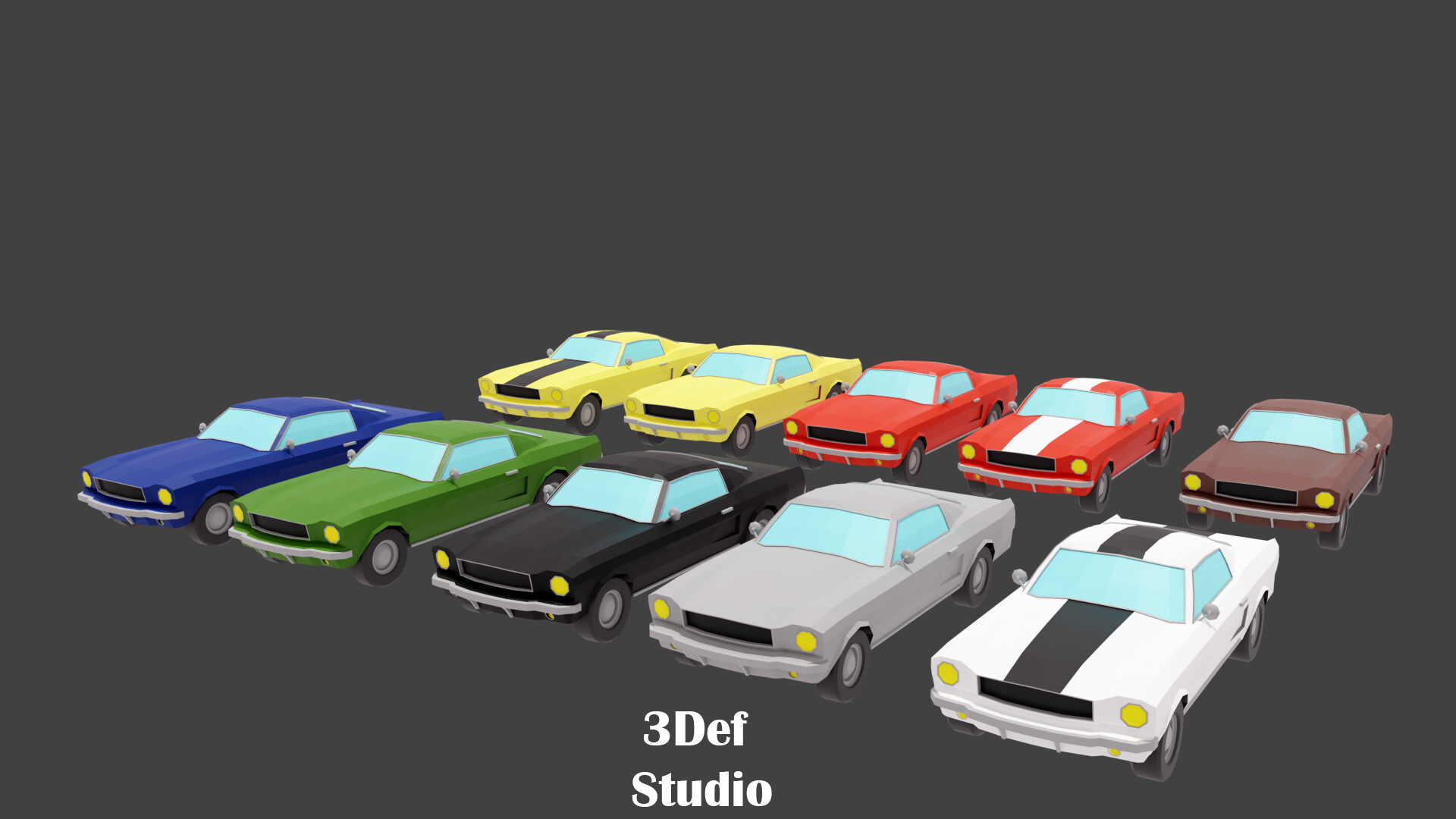 ArtStation - Low Poly American Classic Cars