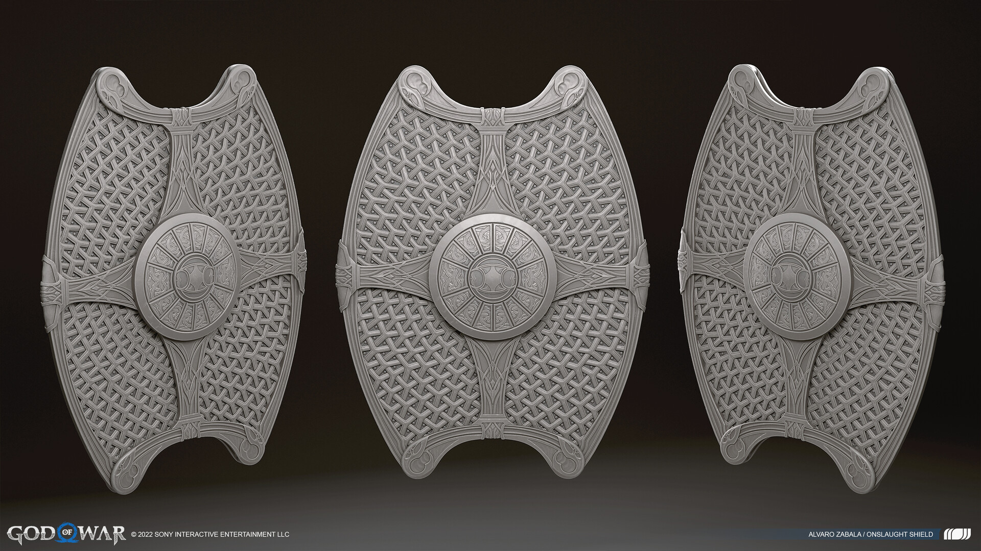 Alvaro Zabala Art - God of War Ragnarok - Kratos' Shields
