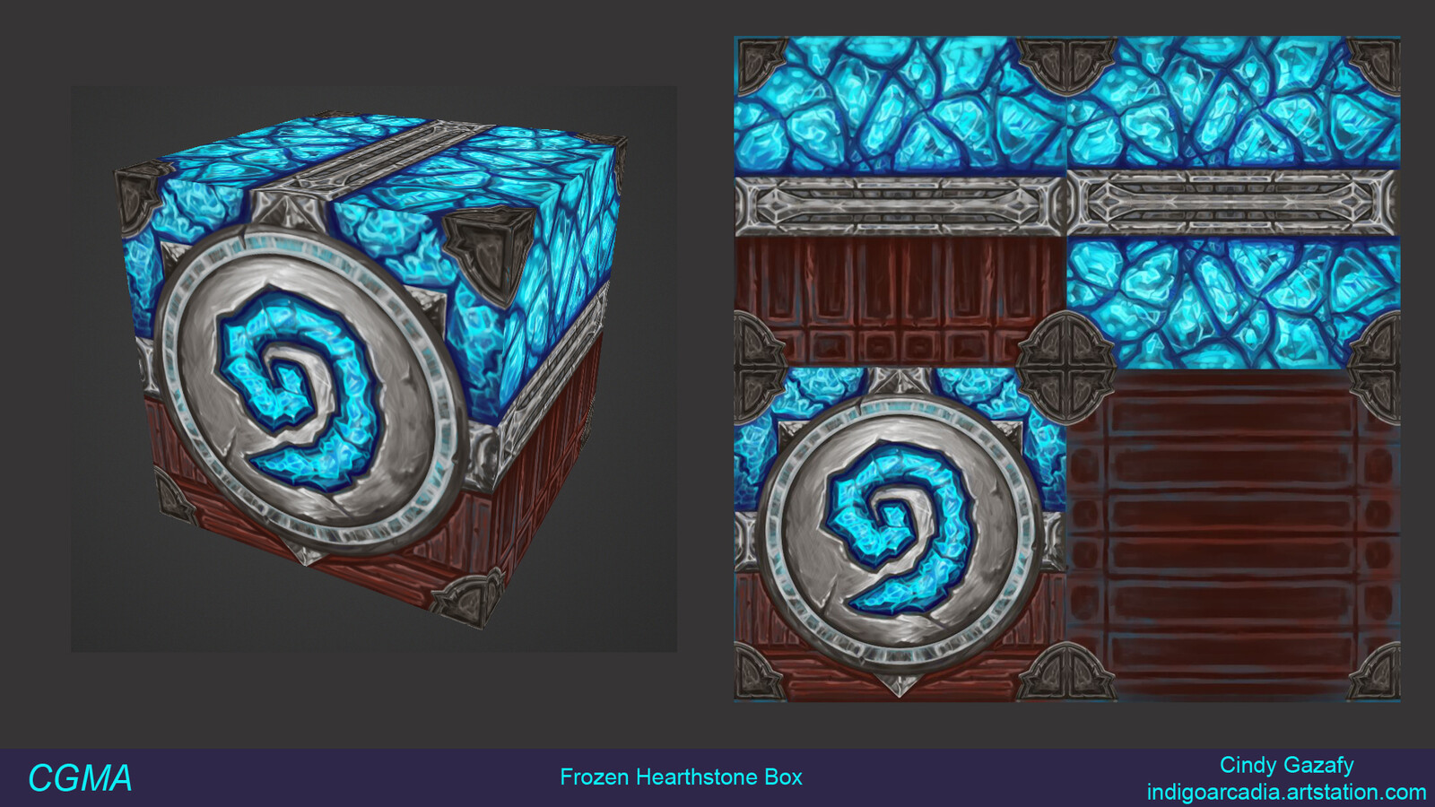 Cindy Gazafy - Stylized hand painted cubes for CGMA