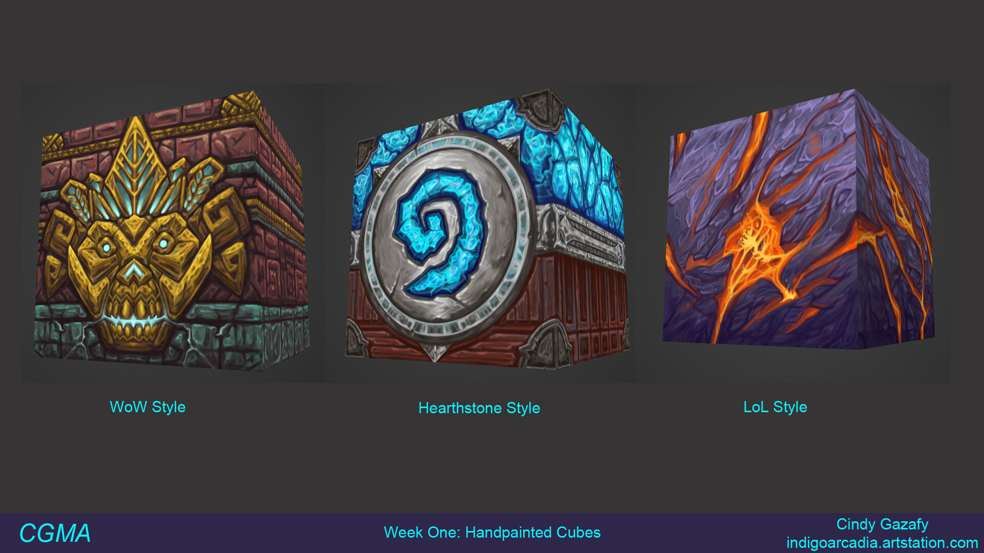 ArtStation - Stylized hand painted cubes for CGMA