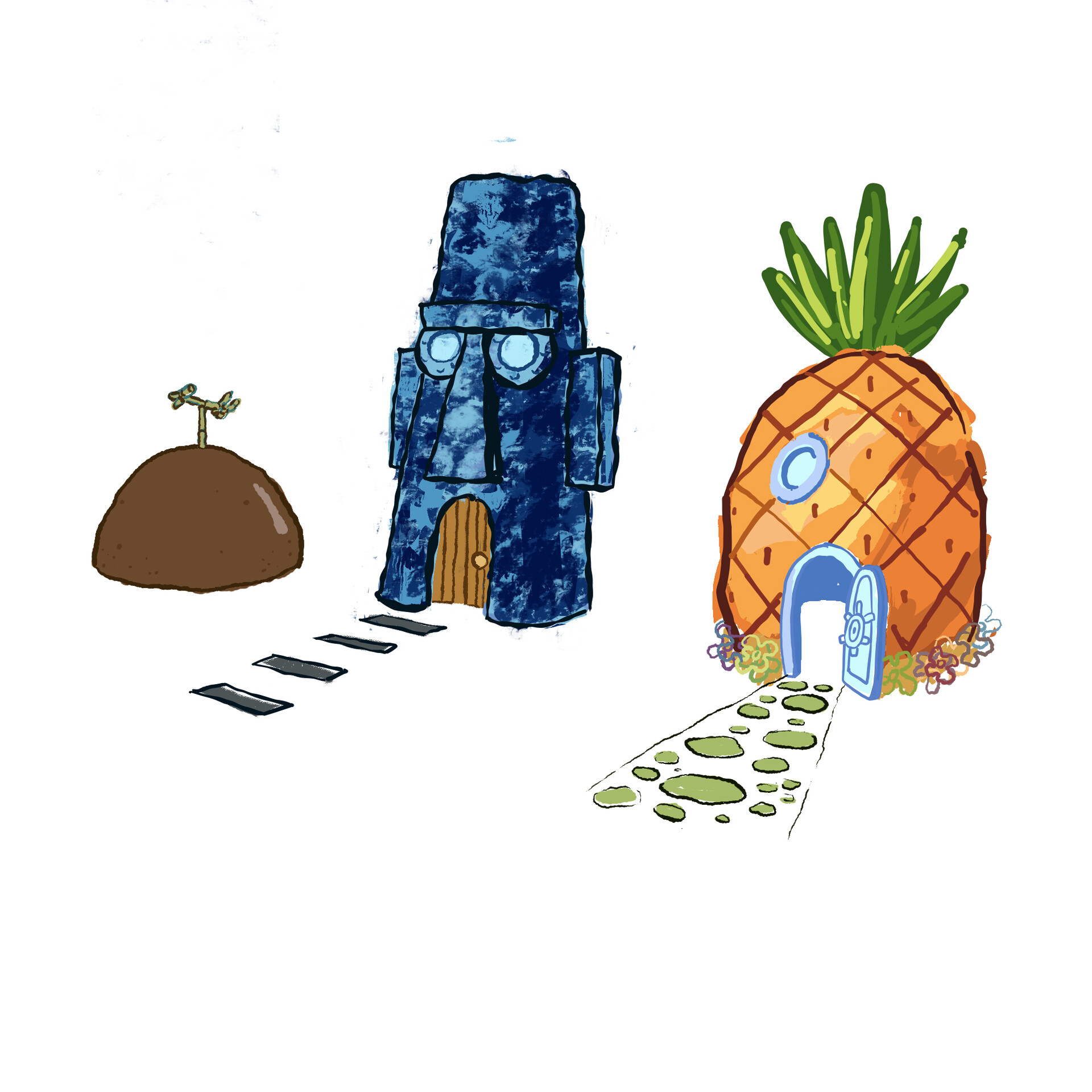 Spongebob Squidward And Patrick House