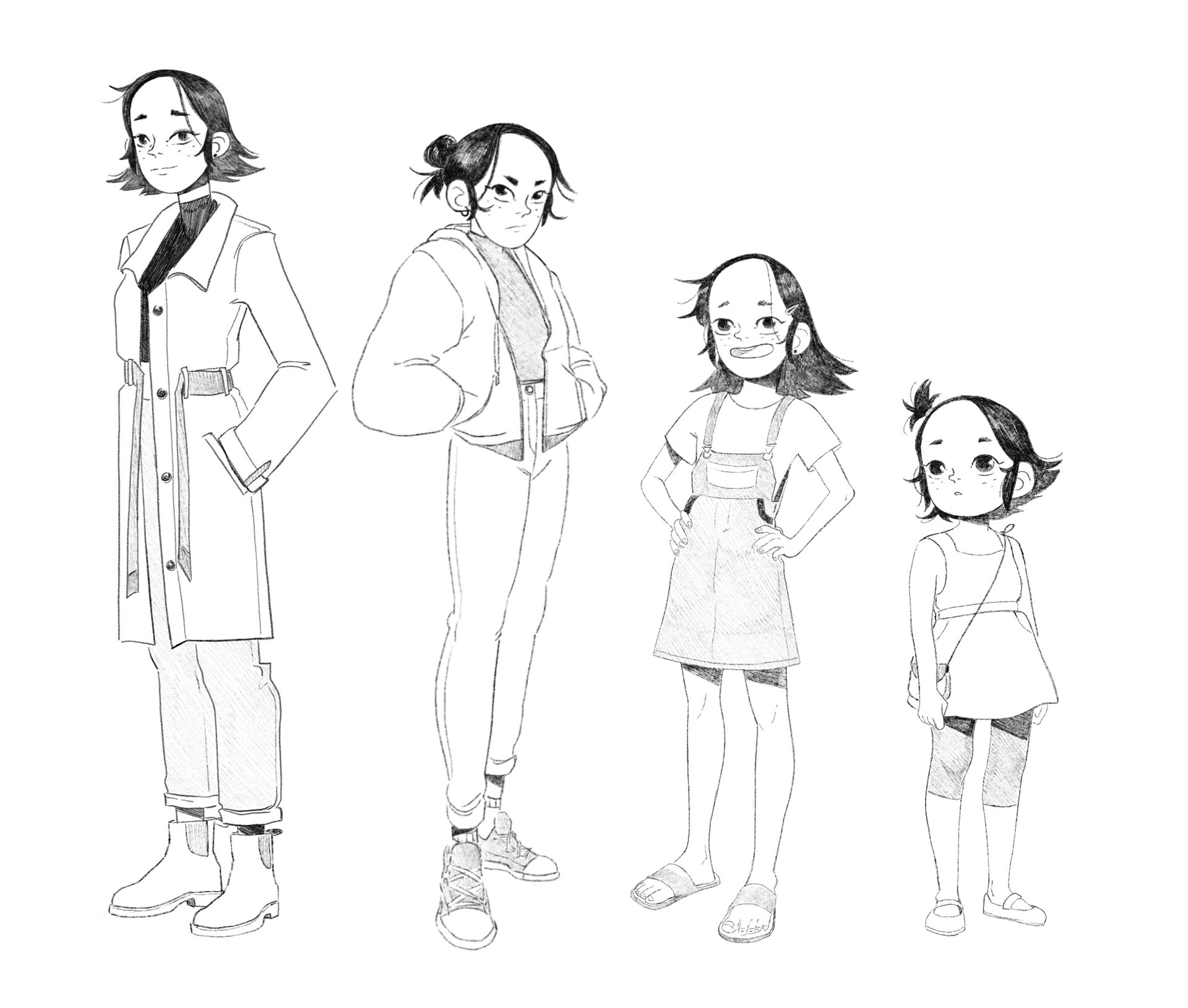 ArtStation - Character age lineup personal project