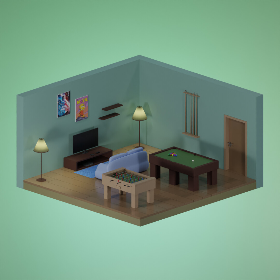 ArtStation - Isometric Gameroom