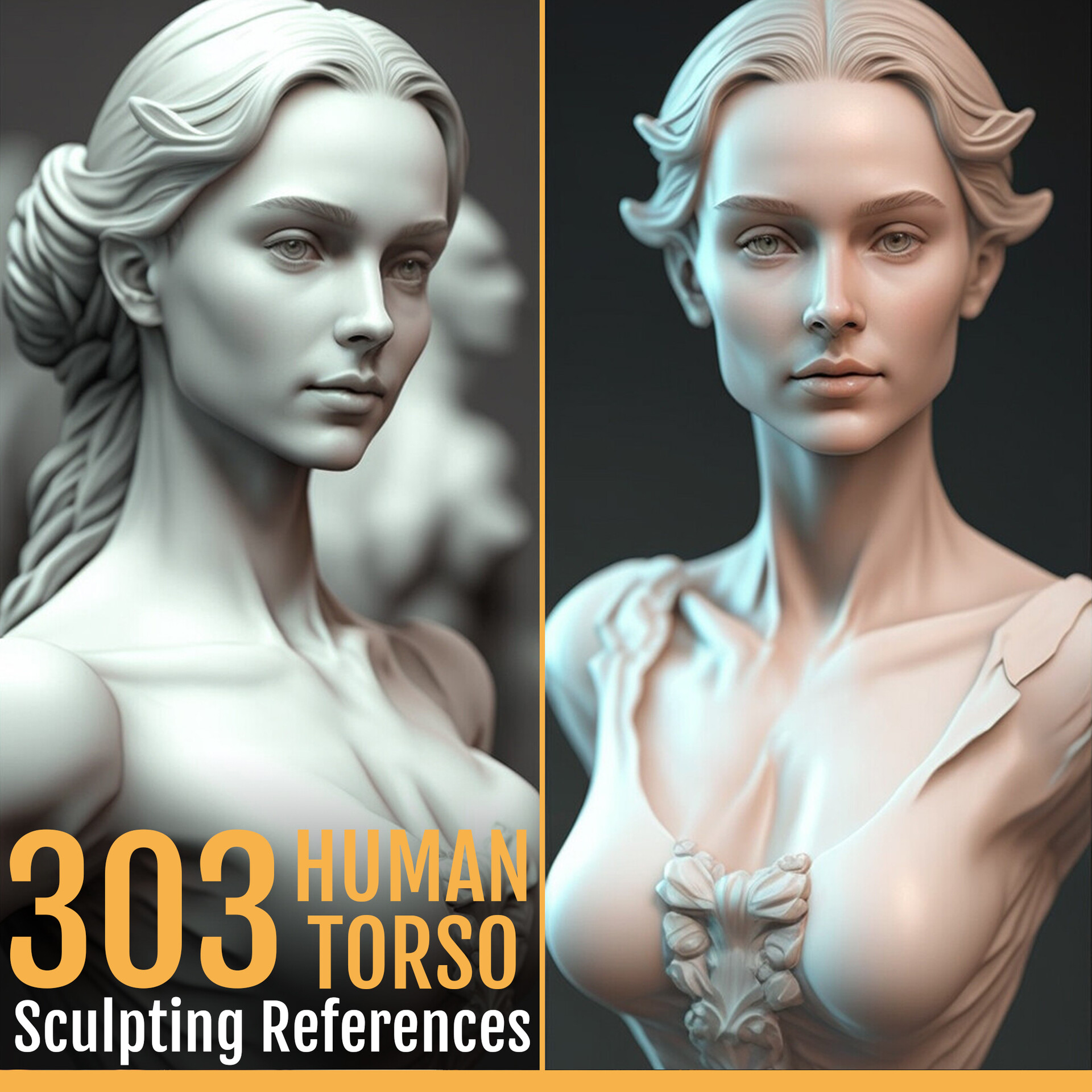 ArtStation - Human torso Sculpting references