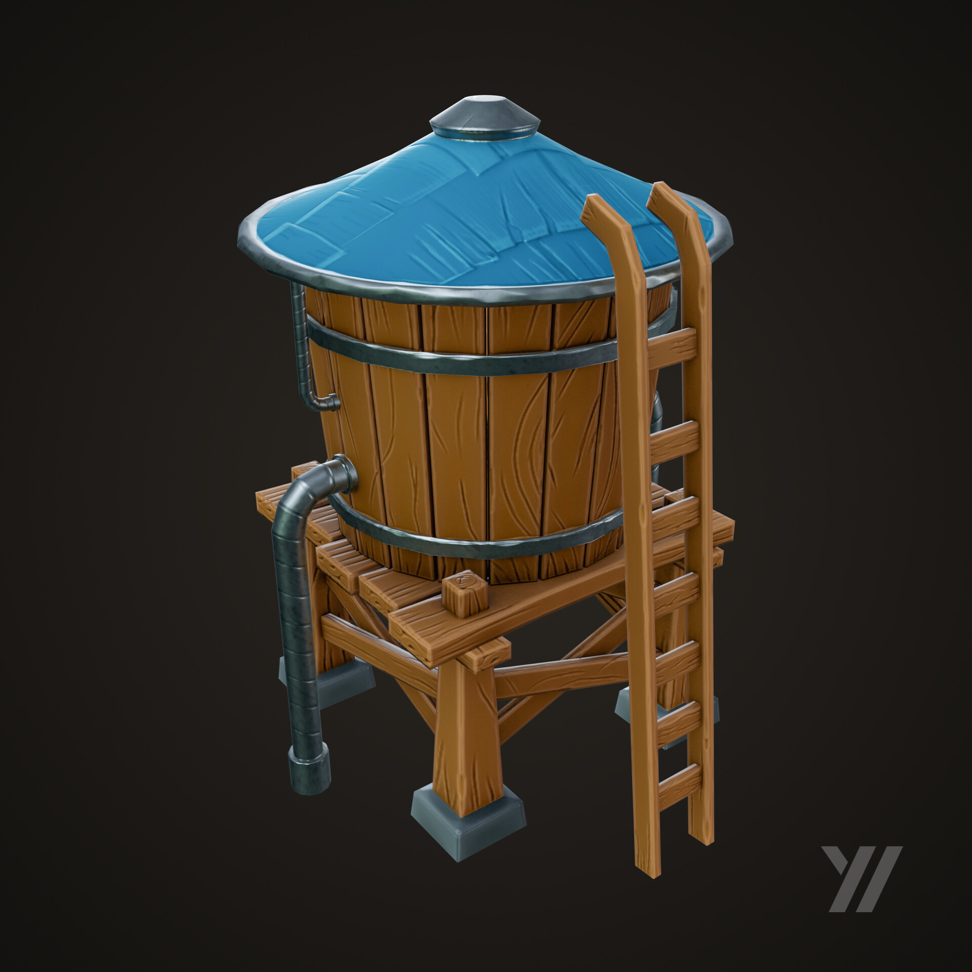 ArtStation - Stylized Water Tank