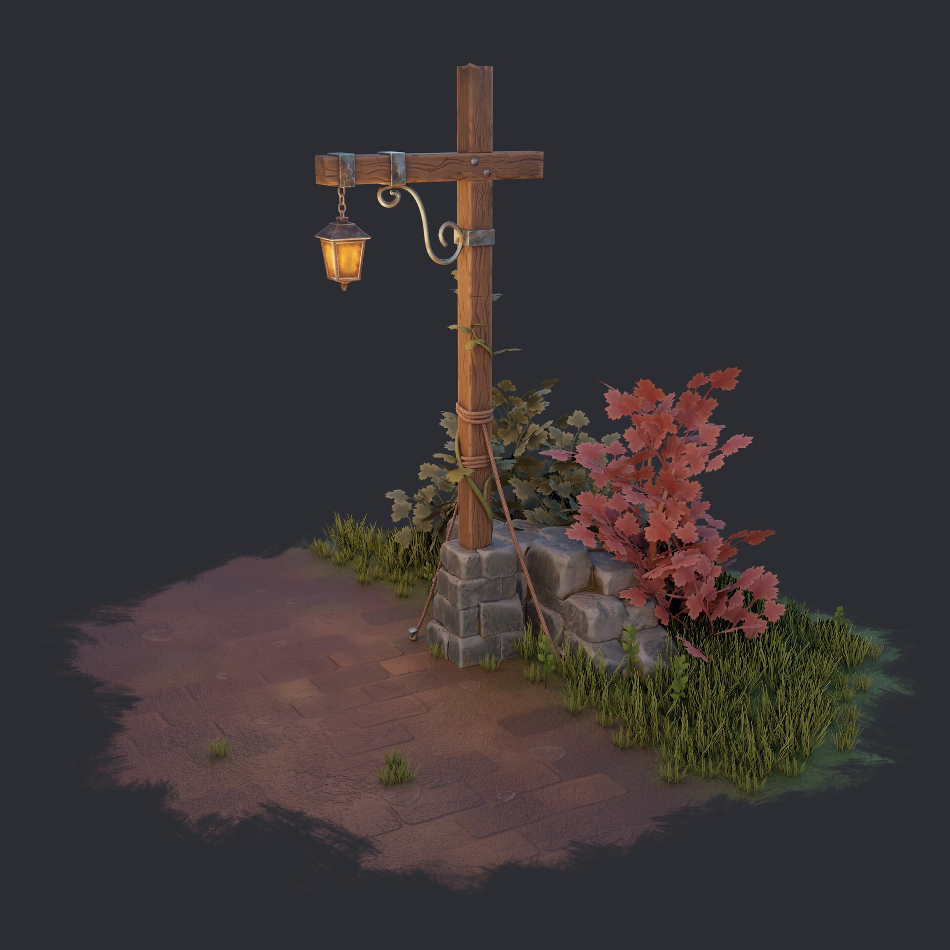 ArtStation - Stylized Street Lamp