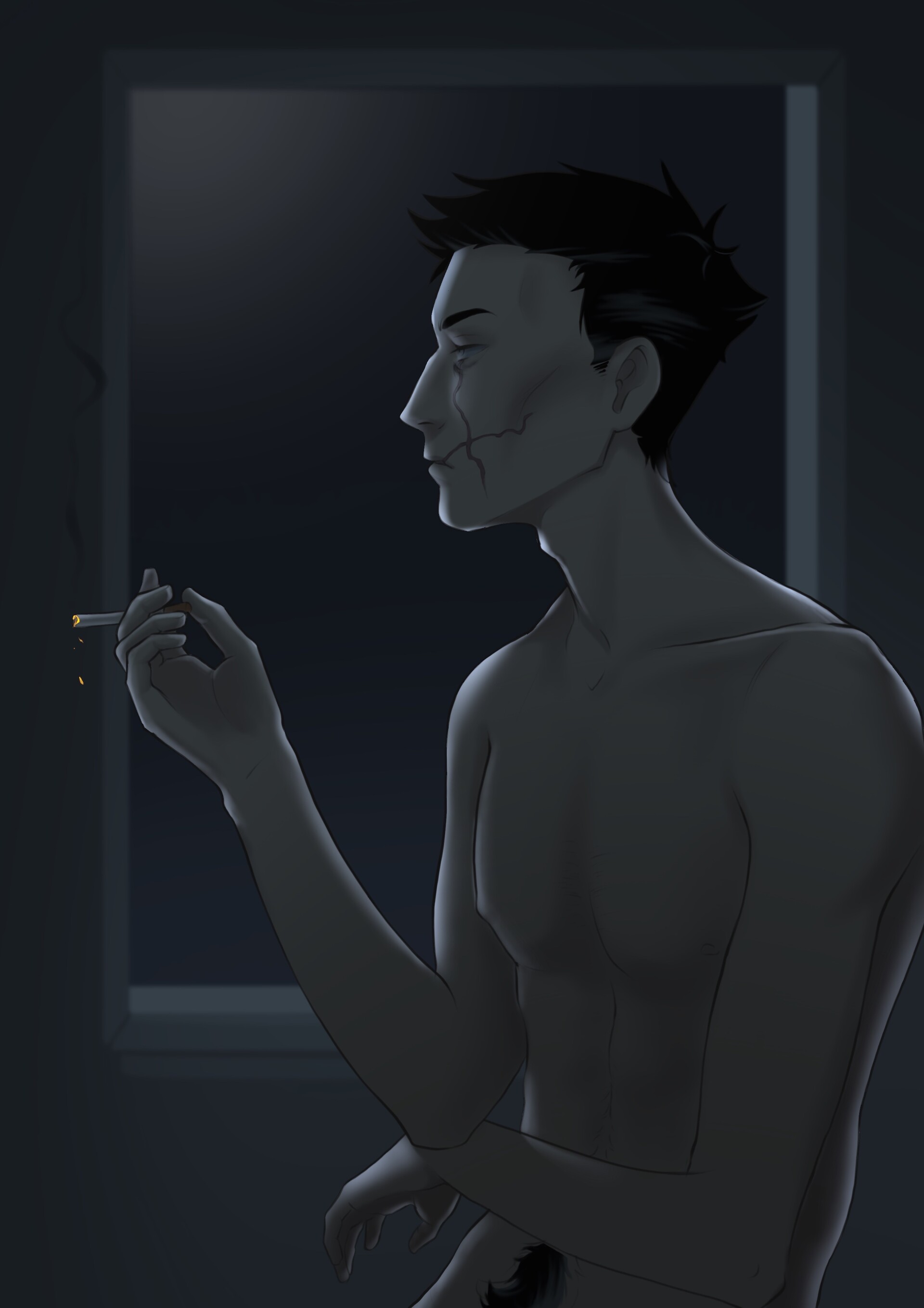 ArtStation - [OC] Enzo smoking