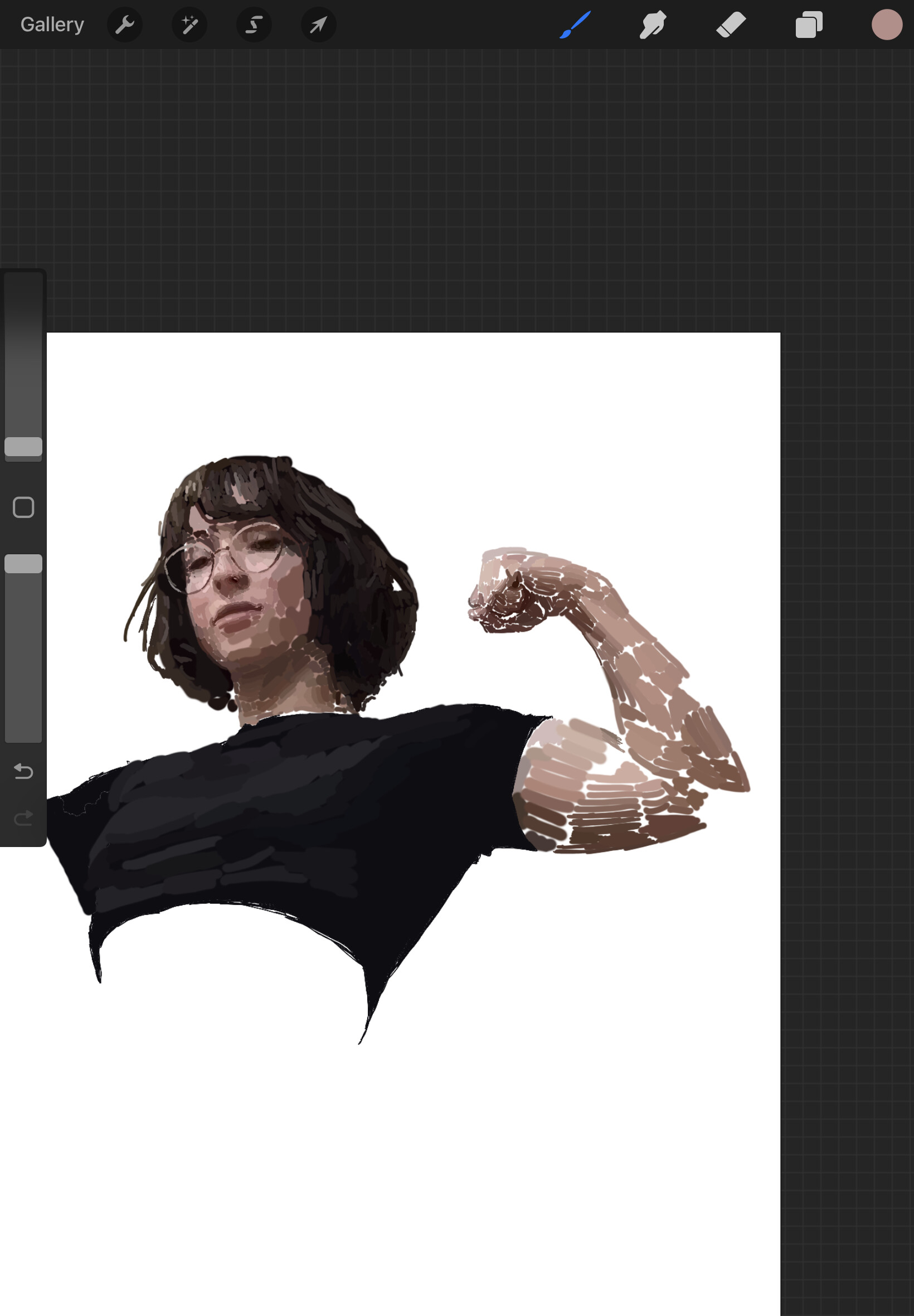 Front Double Bicep Drawing