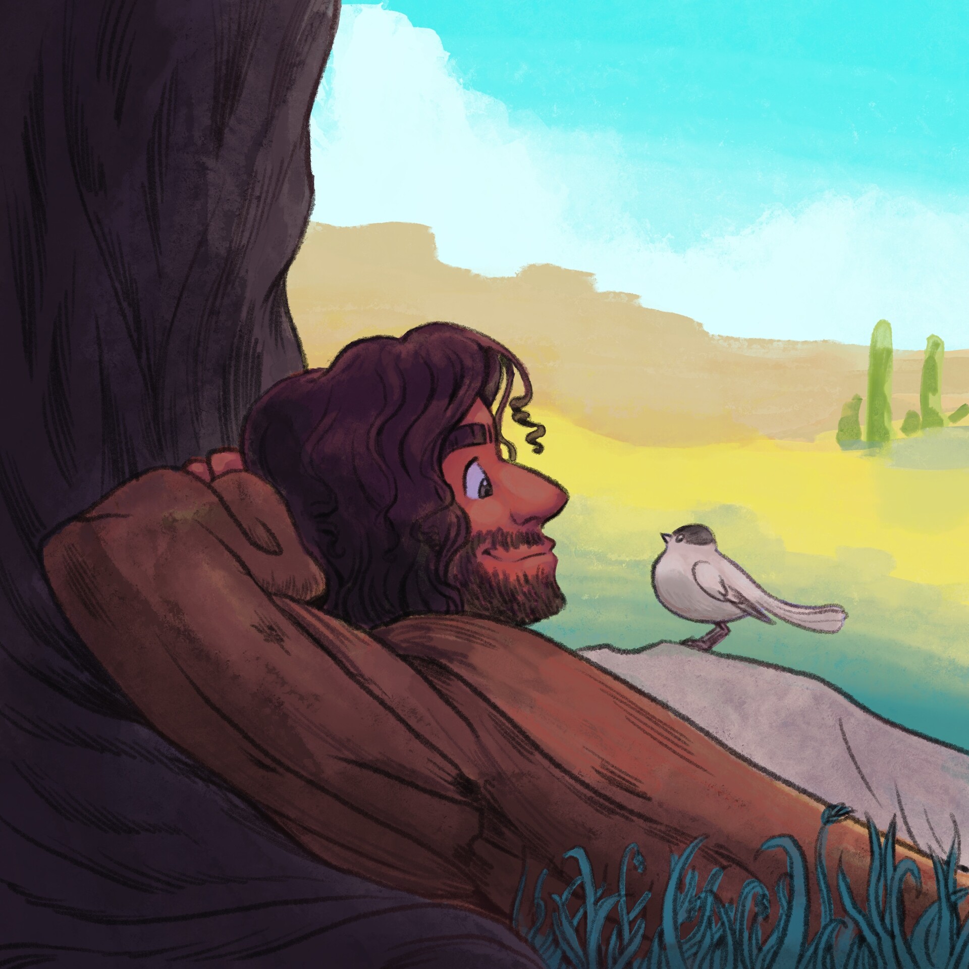 Jesus and the Birb by David Larson : r/ImaginaryFeels