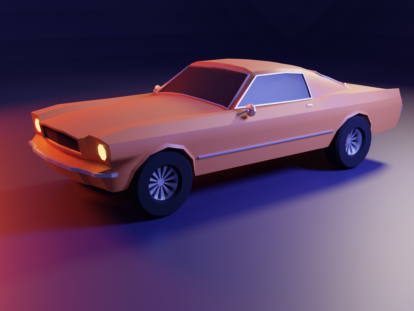 ArtStation - Low poly Mustang 67