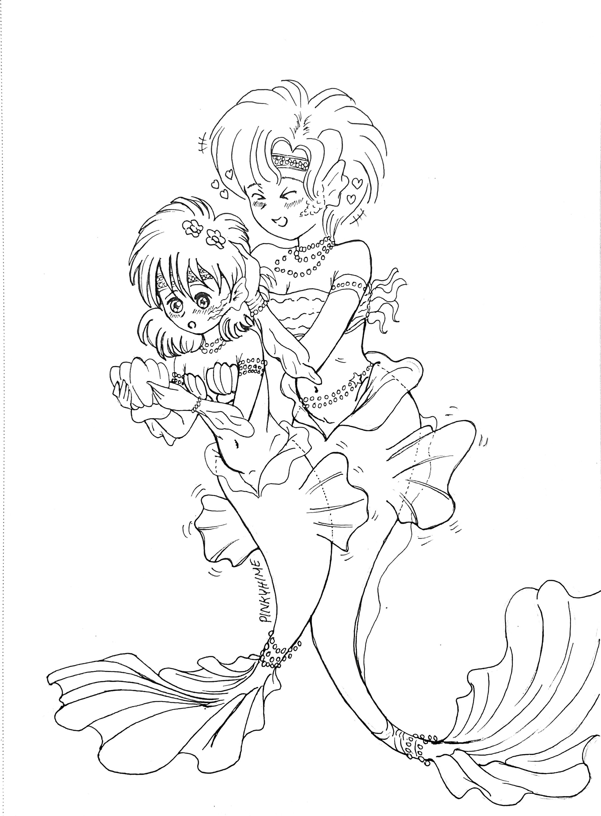 mermaid melody coloring pages hanon