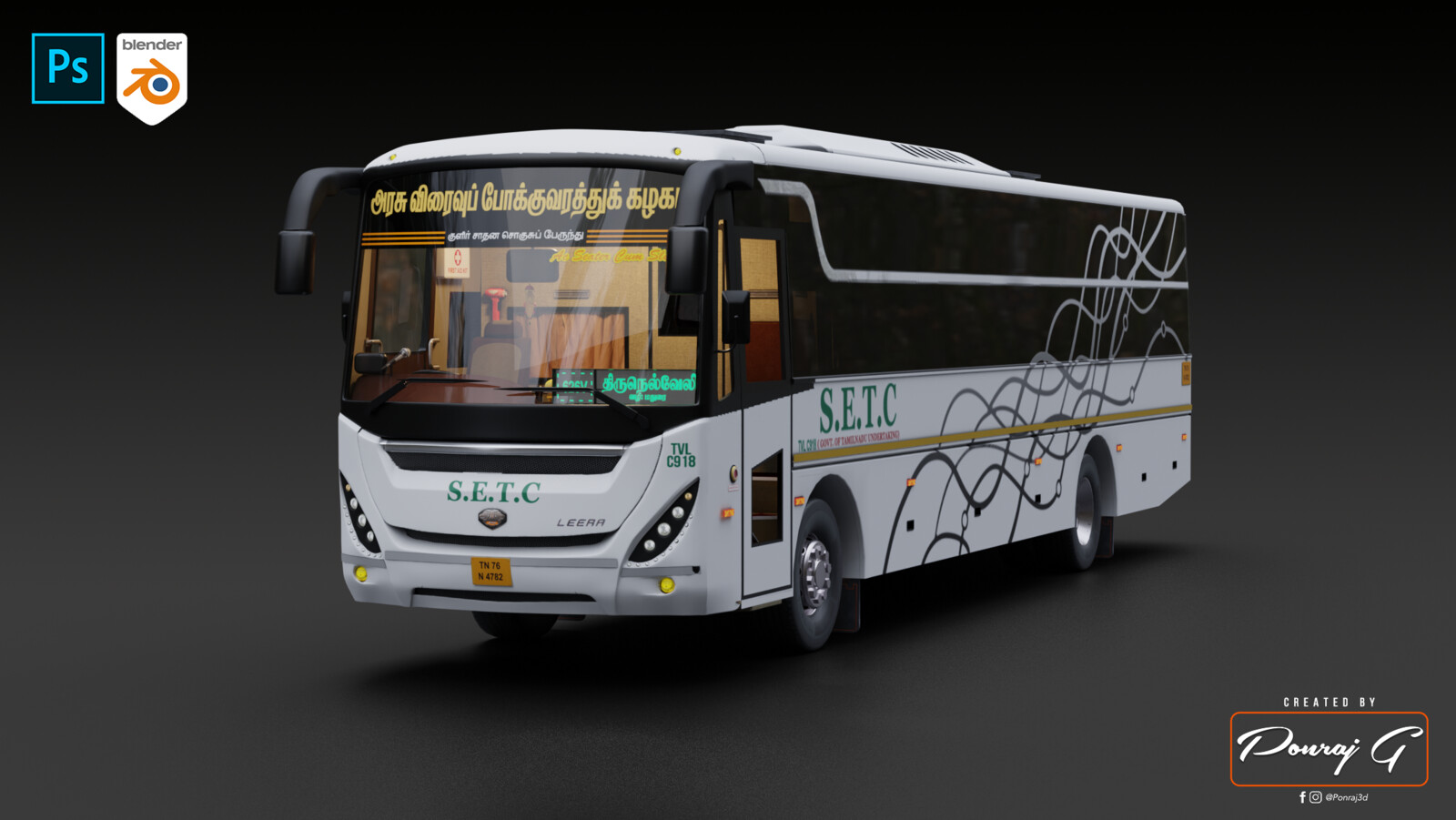 Ponraj G - MG Leera Bus 3D Model