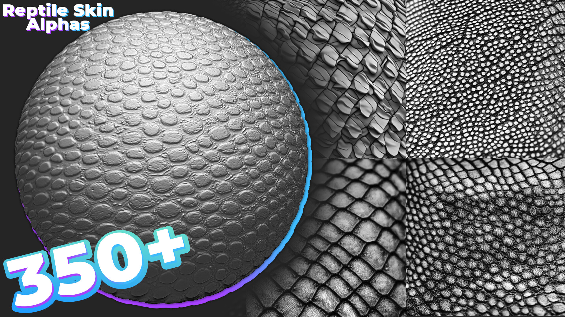 ArtStation - 350+ Reptile, Dragon, Snake Skin Alphas for ZBrush ...