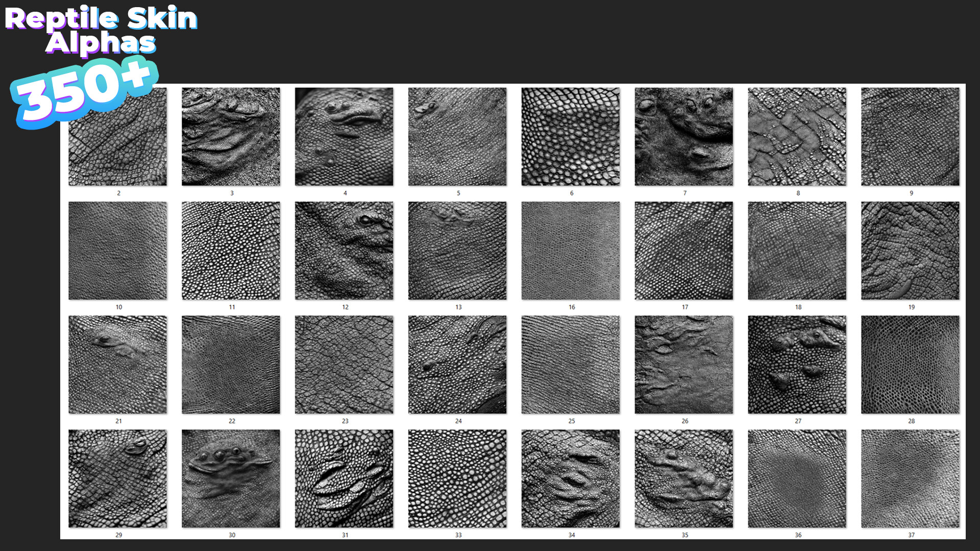 VK Gamedev Digital Products - 350+ Reptile, Dragon, Snake Skin Alphas ...