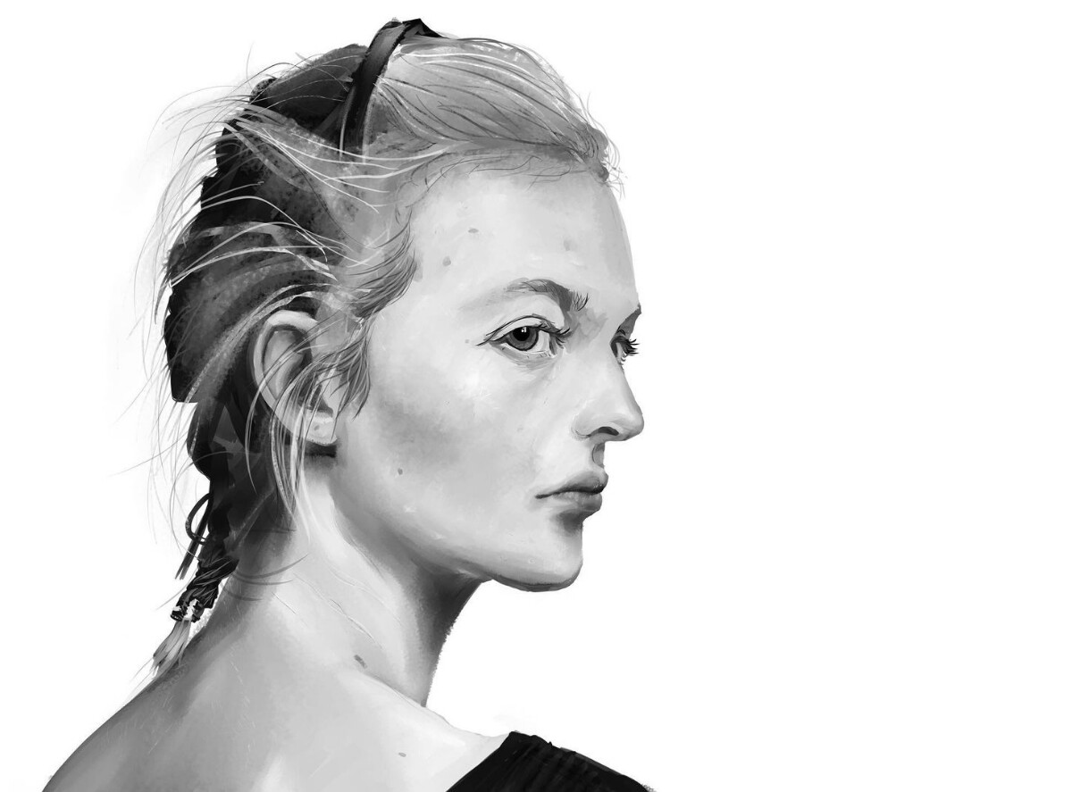 ArtStation - Woman B/W Side Profile - 2019