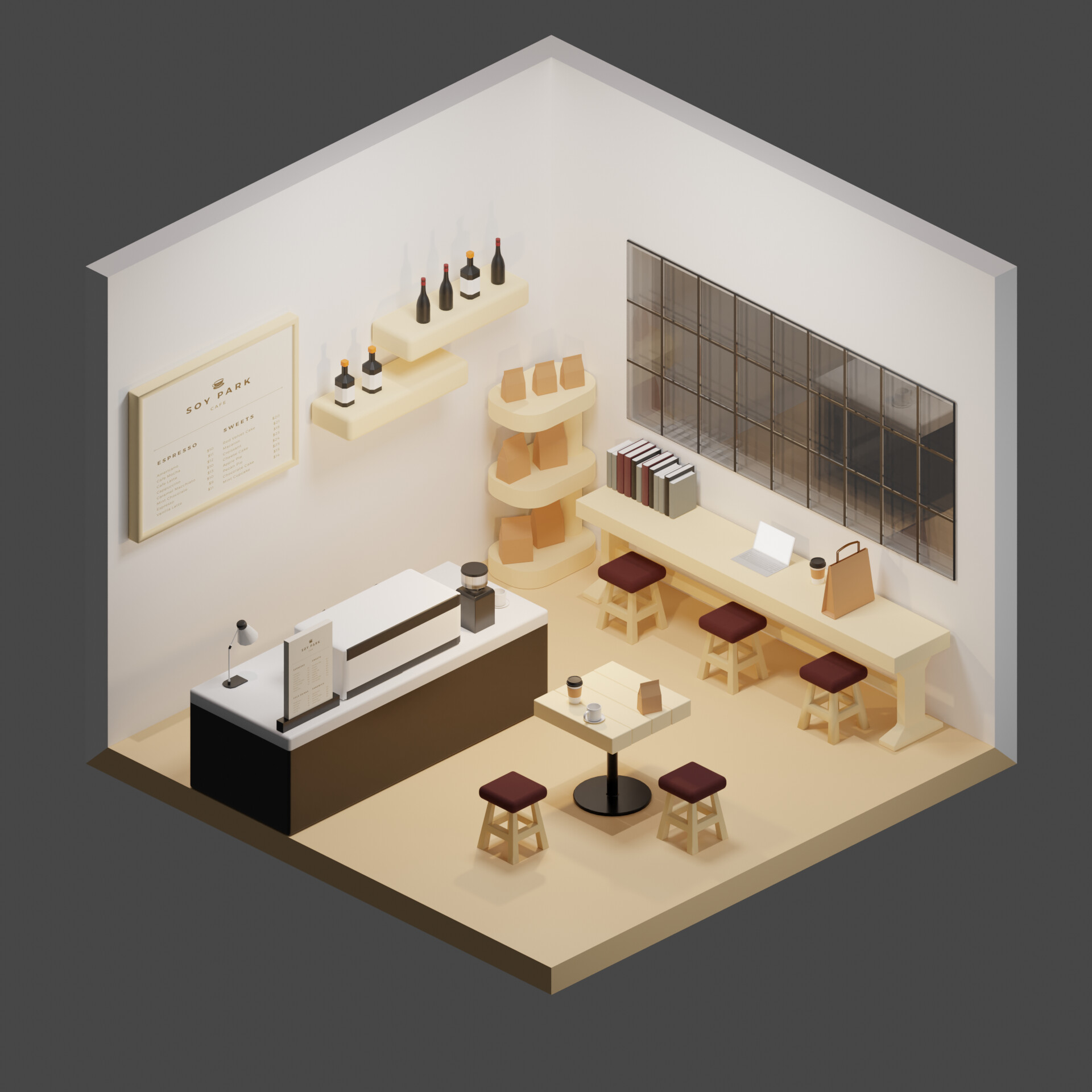 ArtStation - isometric cafe