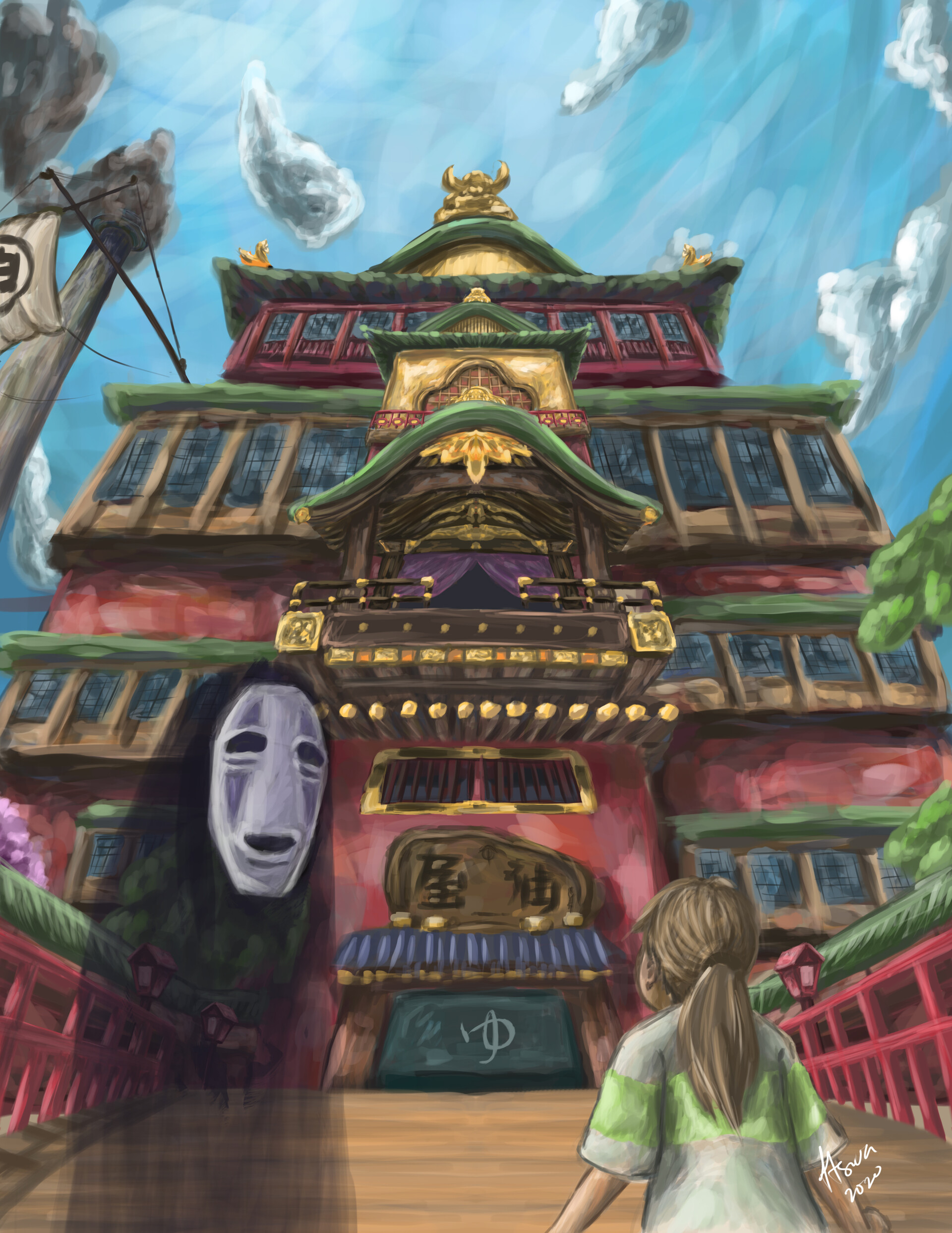 ArtStation - Spirited away bath house