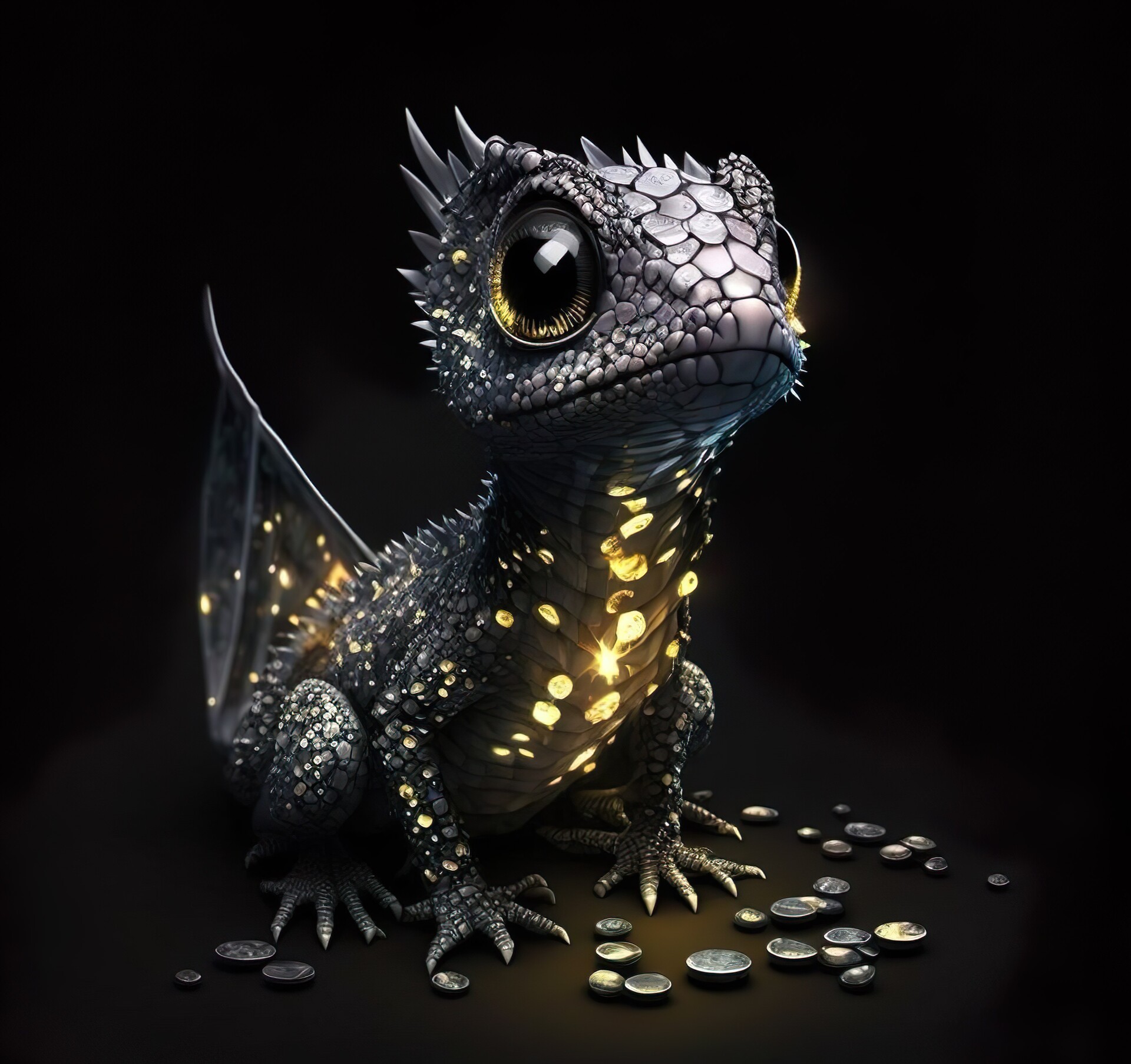 ArtStation - baby golden dragon