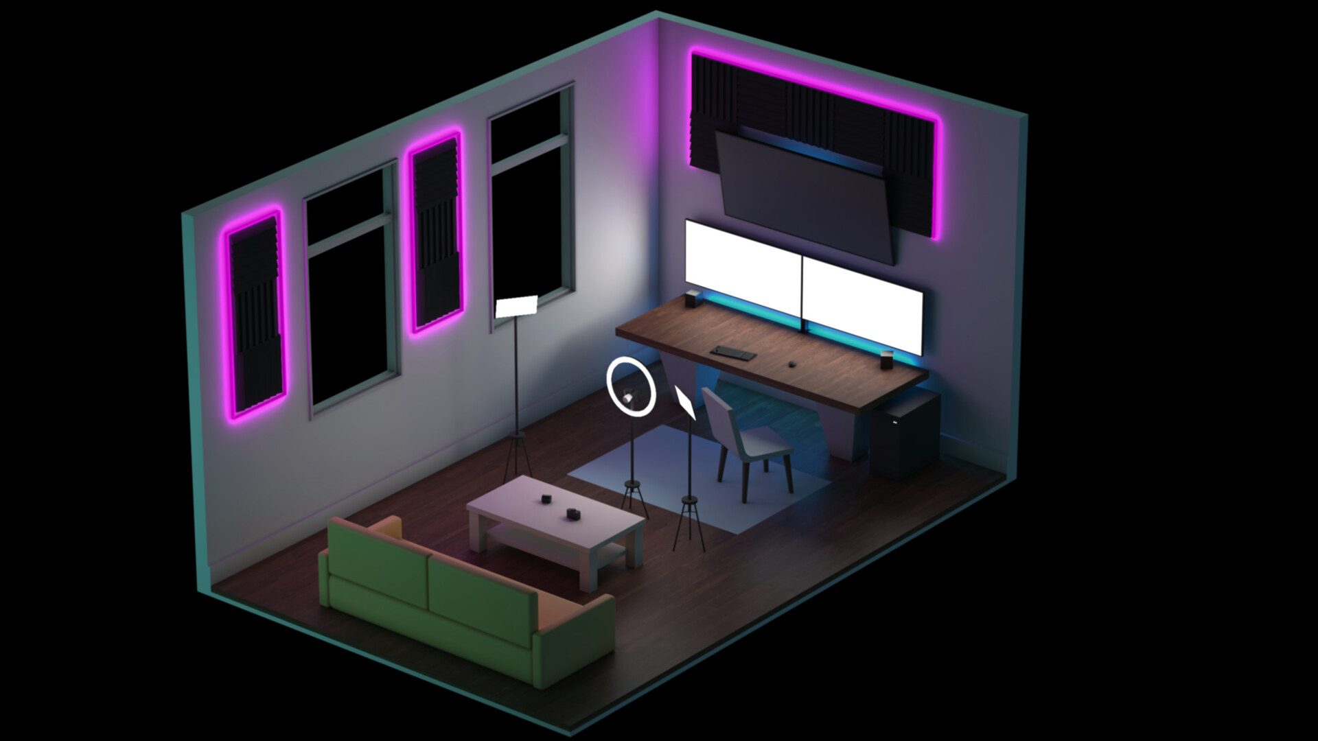 ArtStation - 3 Point Perspective Creator Room 3D