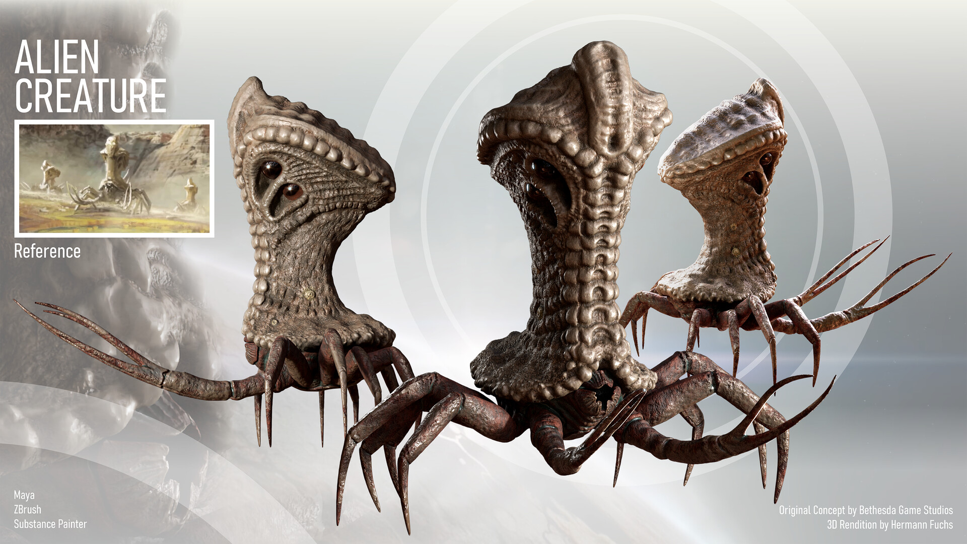 ArtStation - "Starfield"-inspired alien creature