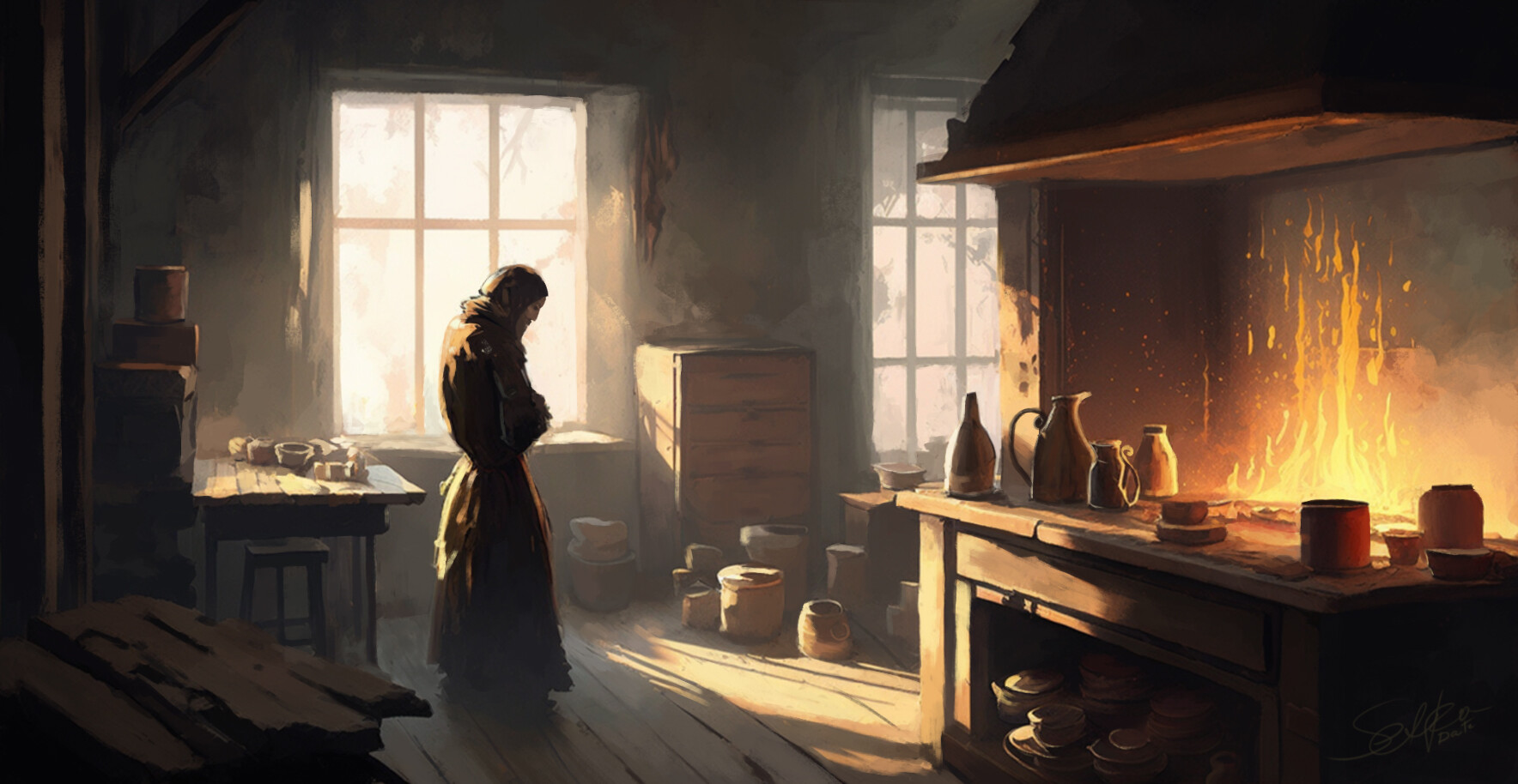 ArtStation - Craftsman's kitchen room